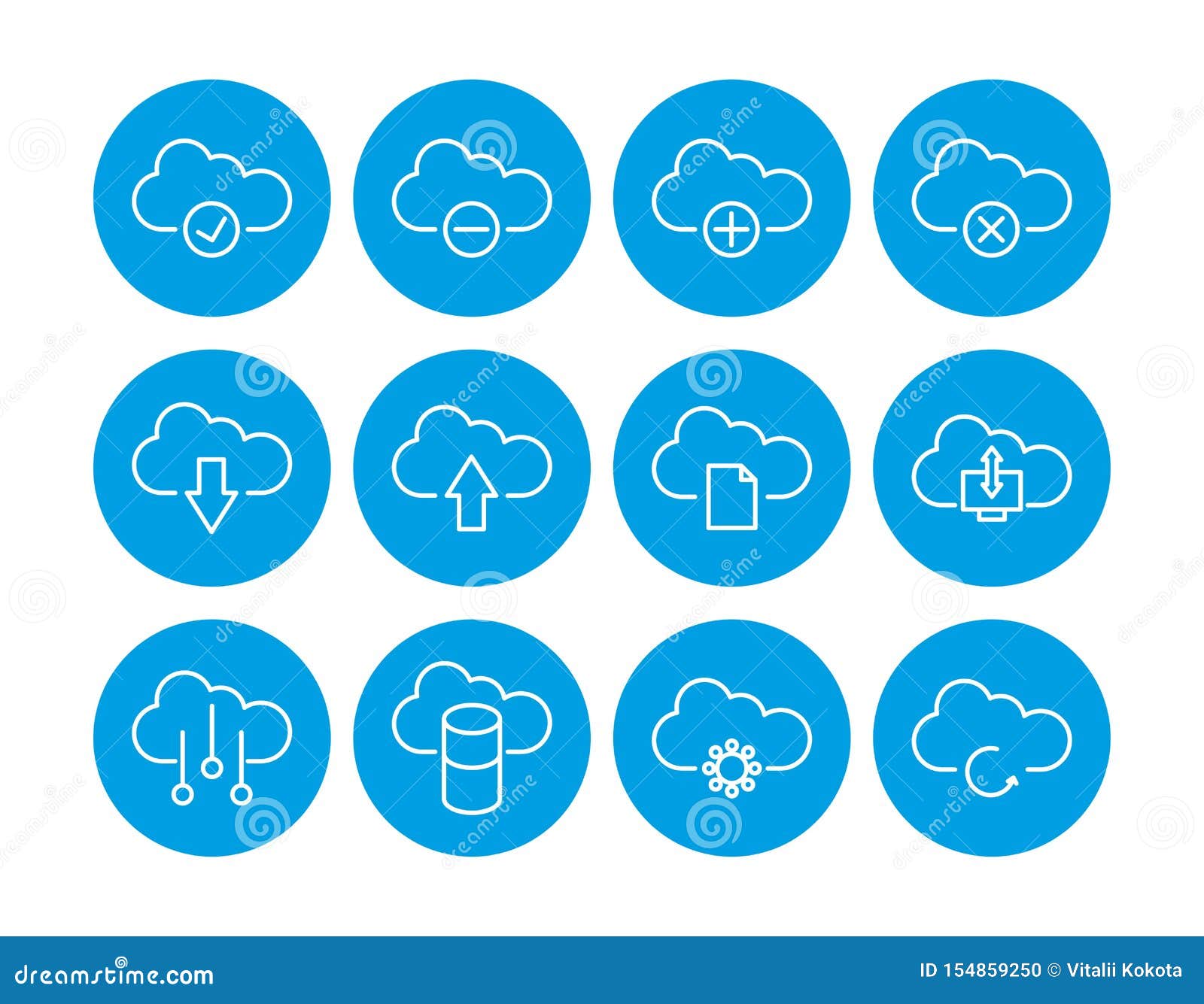 Cloud Icon. Set of Cloud Icons. Communications Icons Stock Vector ...