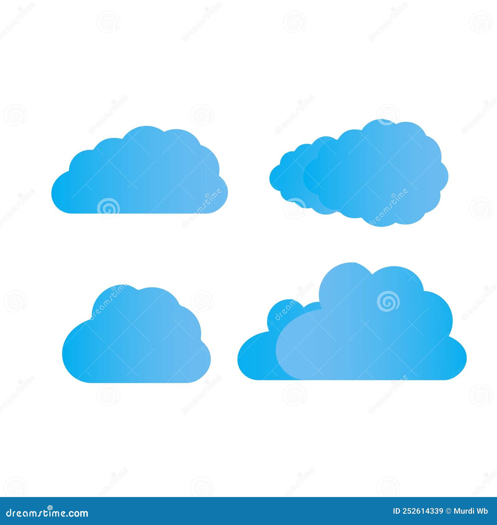 Cloud icon set - vector stock vector. Illustration of internet - 252614339