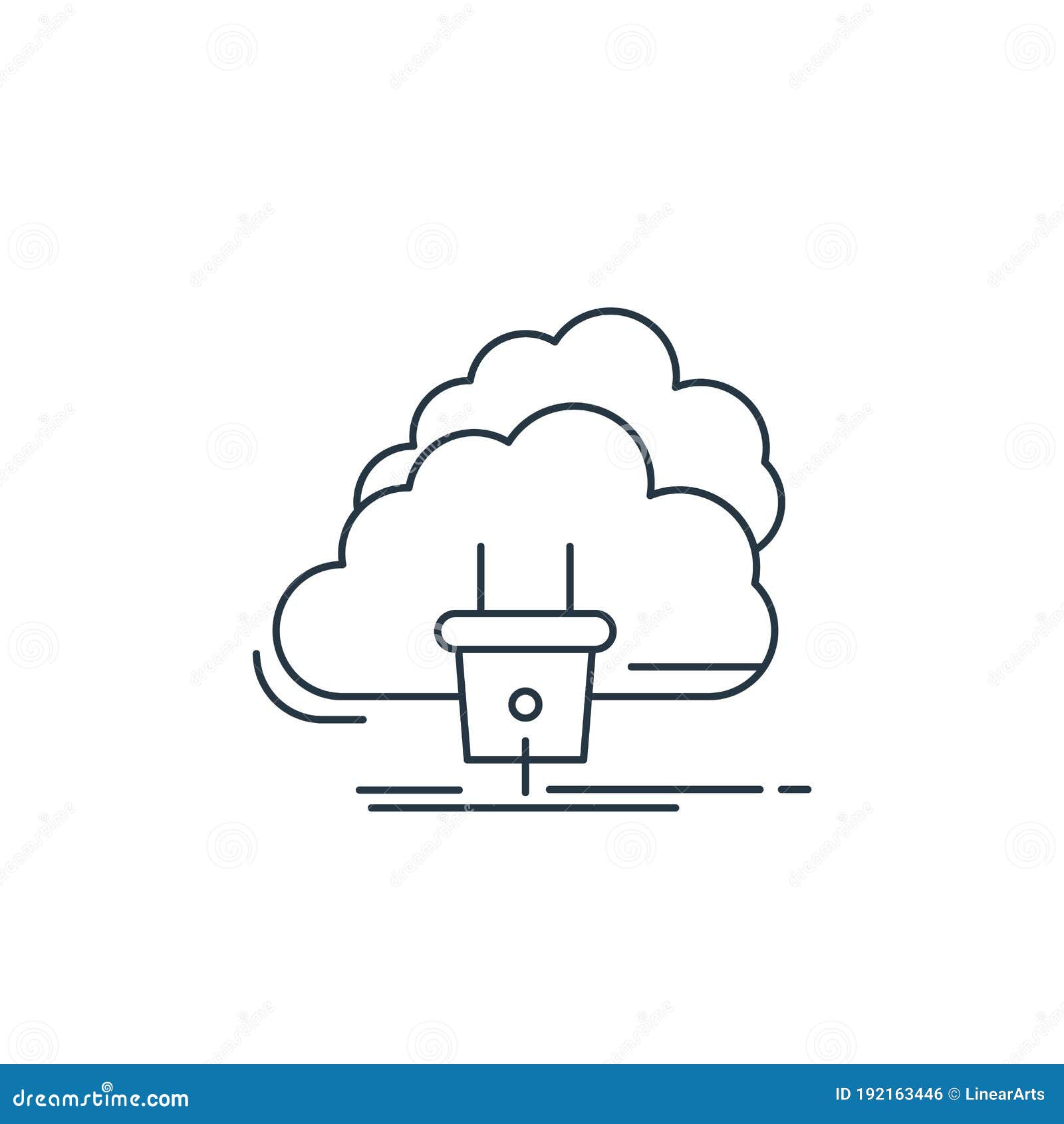 Cloud Icon Vector from D Printing and Communication Concept. Thin Line ...