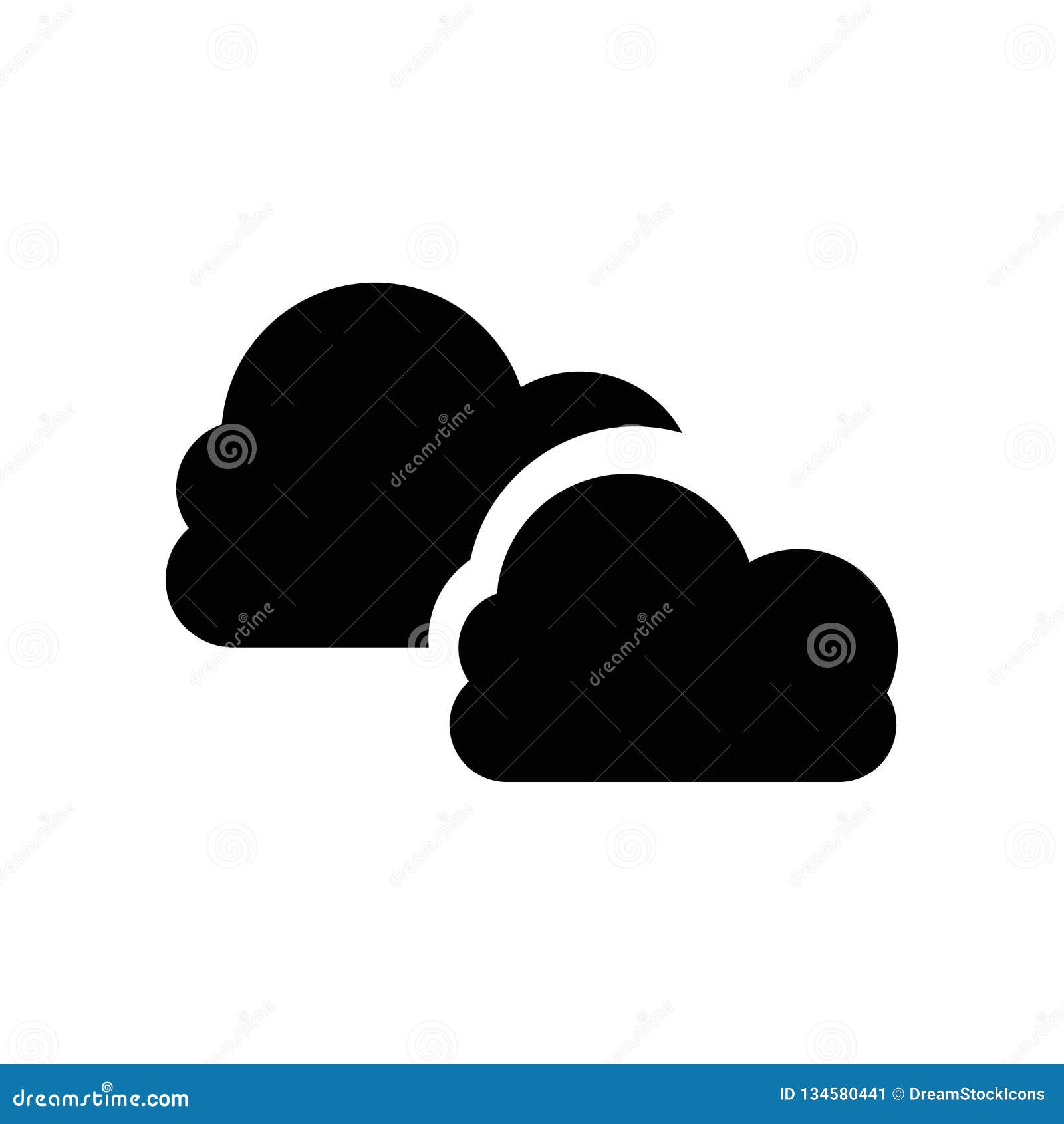 Cloud Icon Vector Isolated on White Background, Cloud Sign , Dark ...