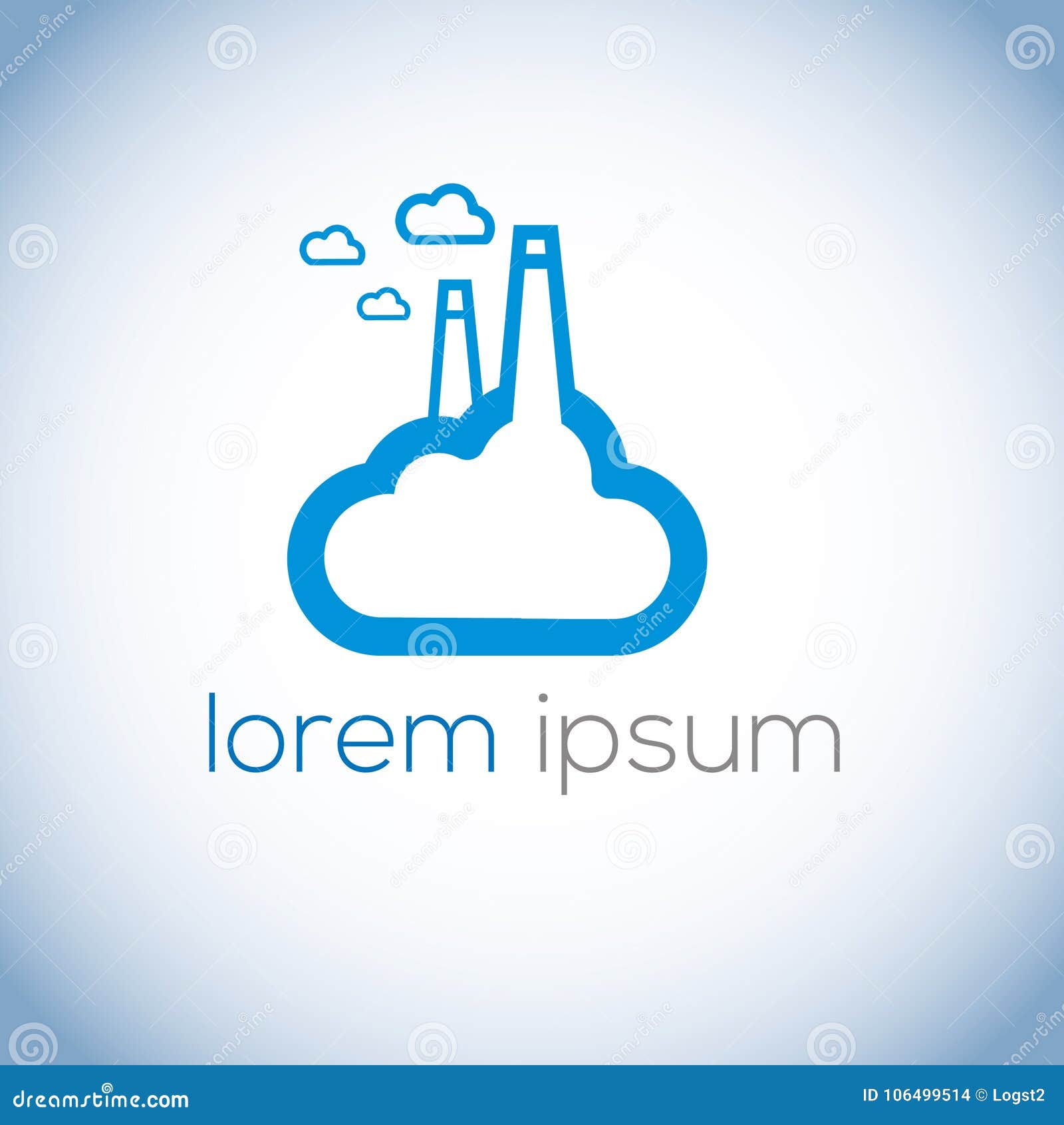 Cloud Icon Vector Logo in the Form of a Factory Stock Vector ...