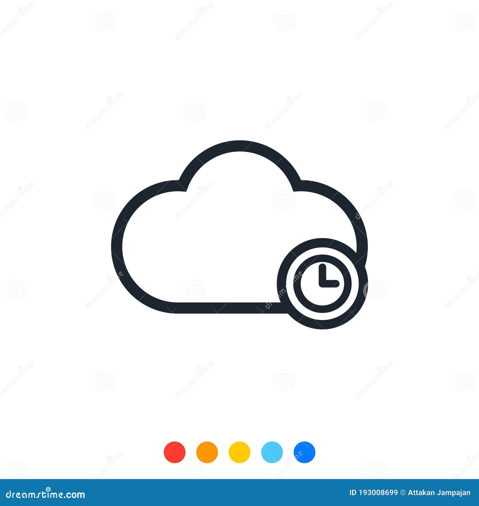 Cloud Icon and Waiting Clock for Manage Data Storage on the Cloud Stock ...