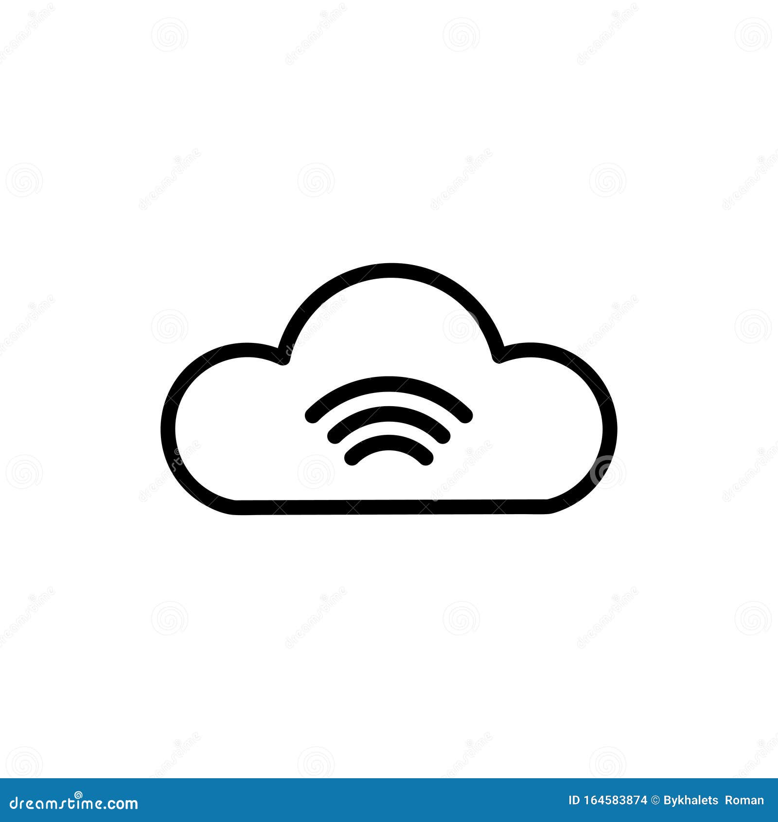 Cloud Icon with Waves Inside. Internet Technology Icons Stock ...