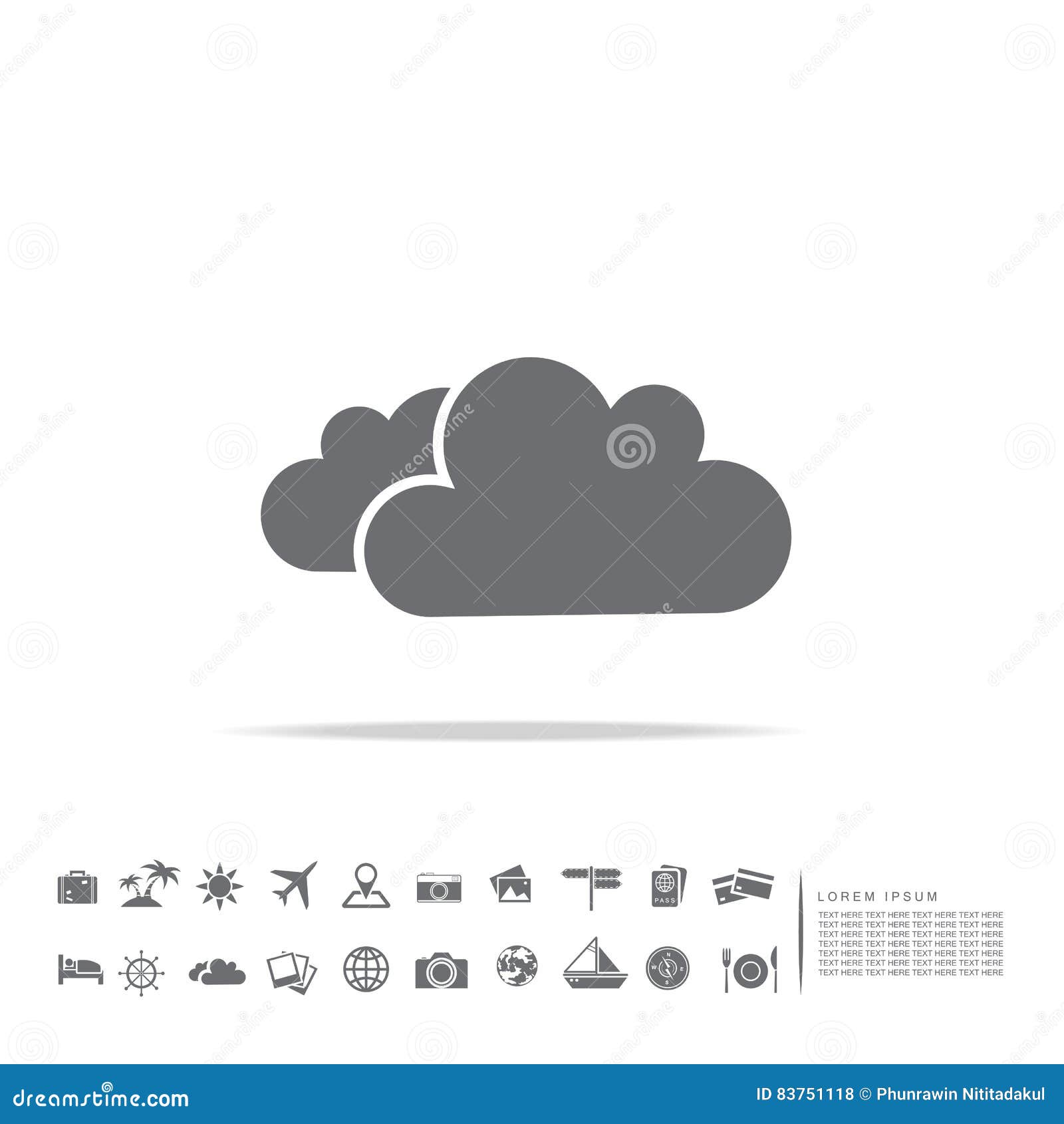 Cloud Icon on White Background Stock Vector - Illustration of ...