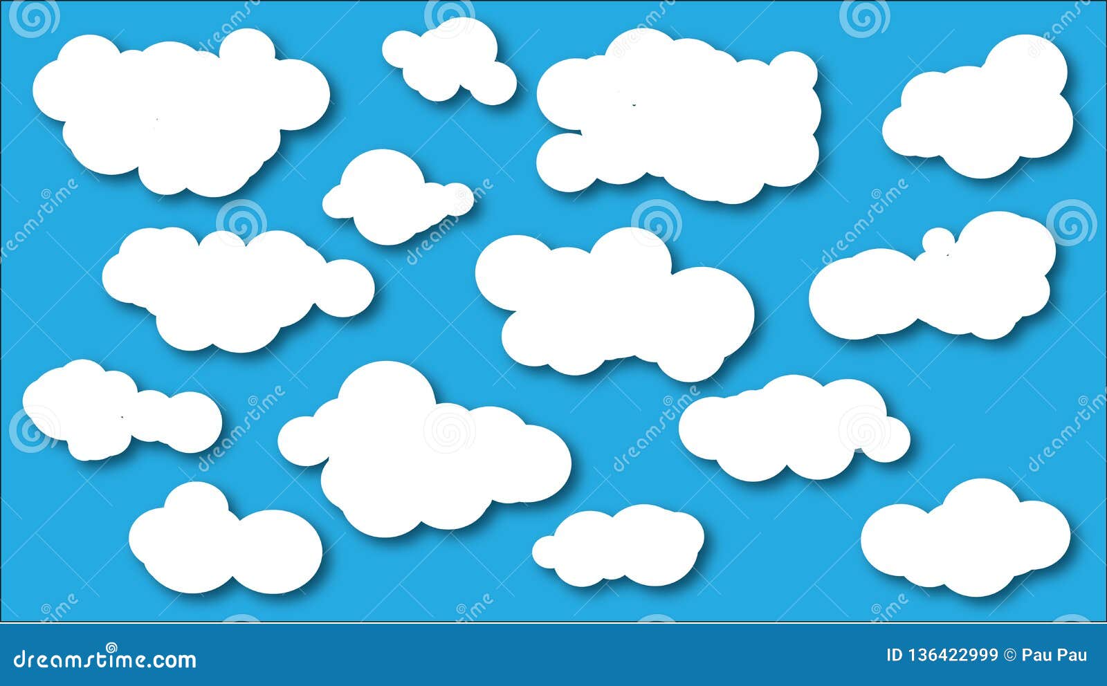 Cloud Icons Collection.Cloud Shapes. Vector Stock Vector - Illustration ...