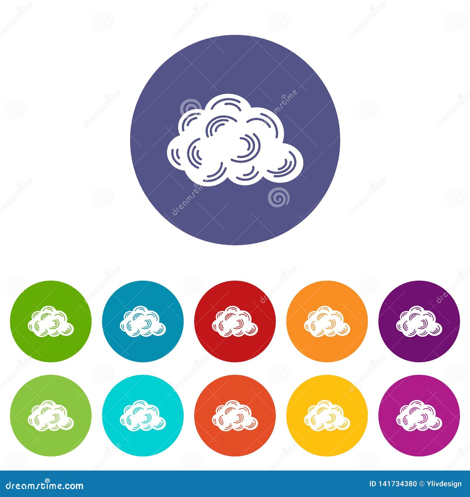 Cloud Icons Set Vector Color Stock Vector - Illustration of copy ...