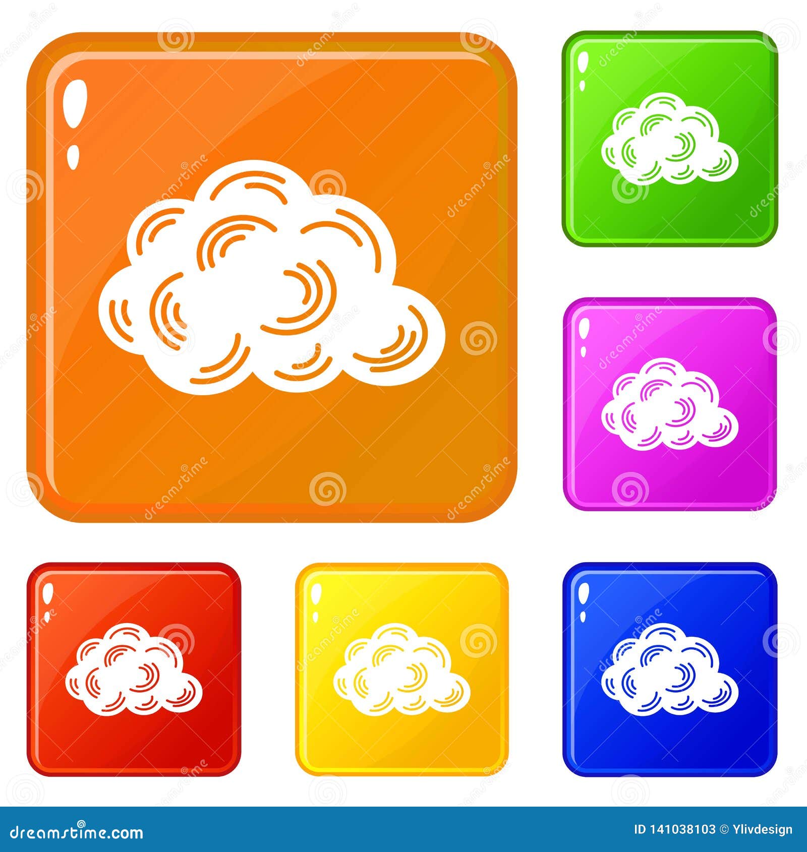 Cloud Icons Set Vector Color Stock Vector - Illustration of graphic ...