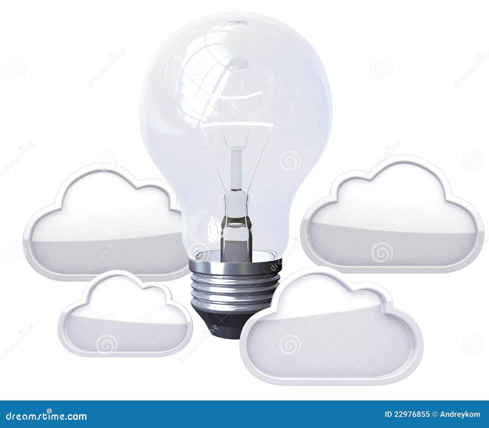 Cloud with idea stock illustration. Illustration of connection - 22976855