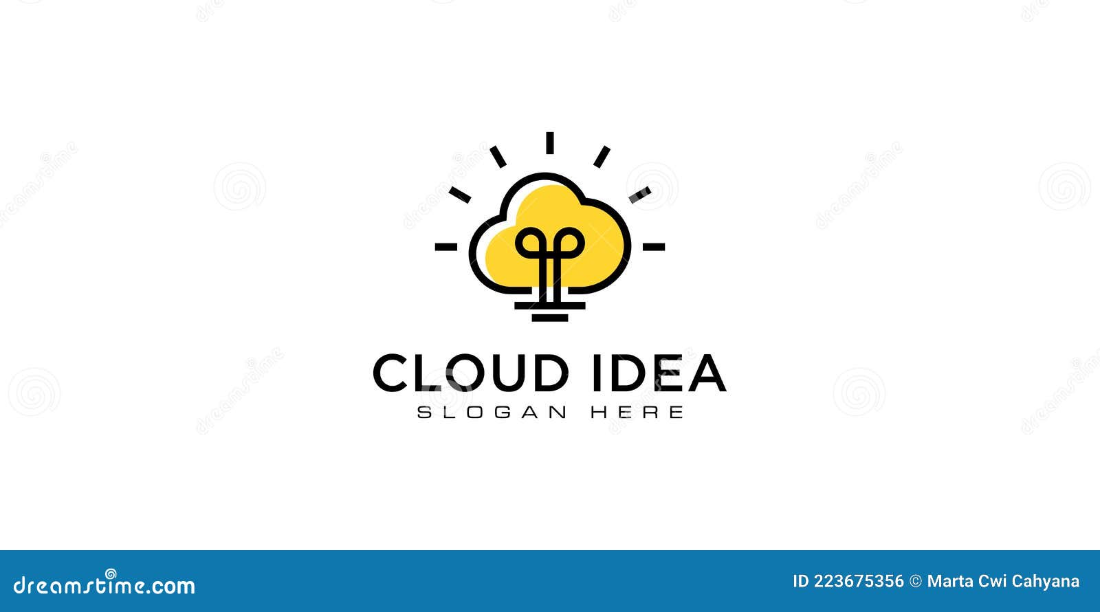 Cloud Idea Bulb Logo Vector Design Stock Vector - Illustration of ...