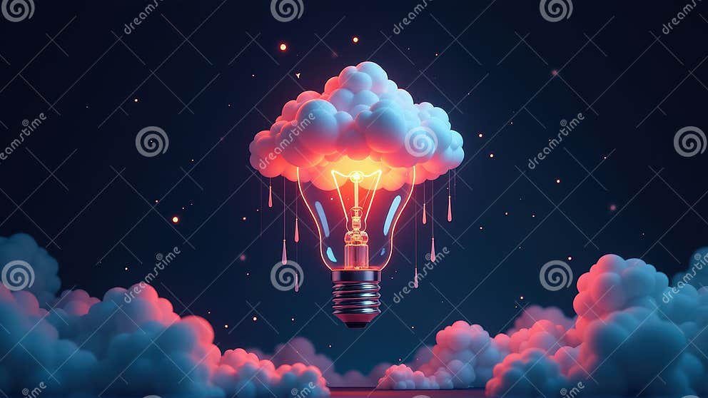 Cloud of Ideas: a Light Bulb of Inspiration, Cloud Computing Lightbulb ...