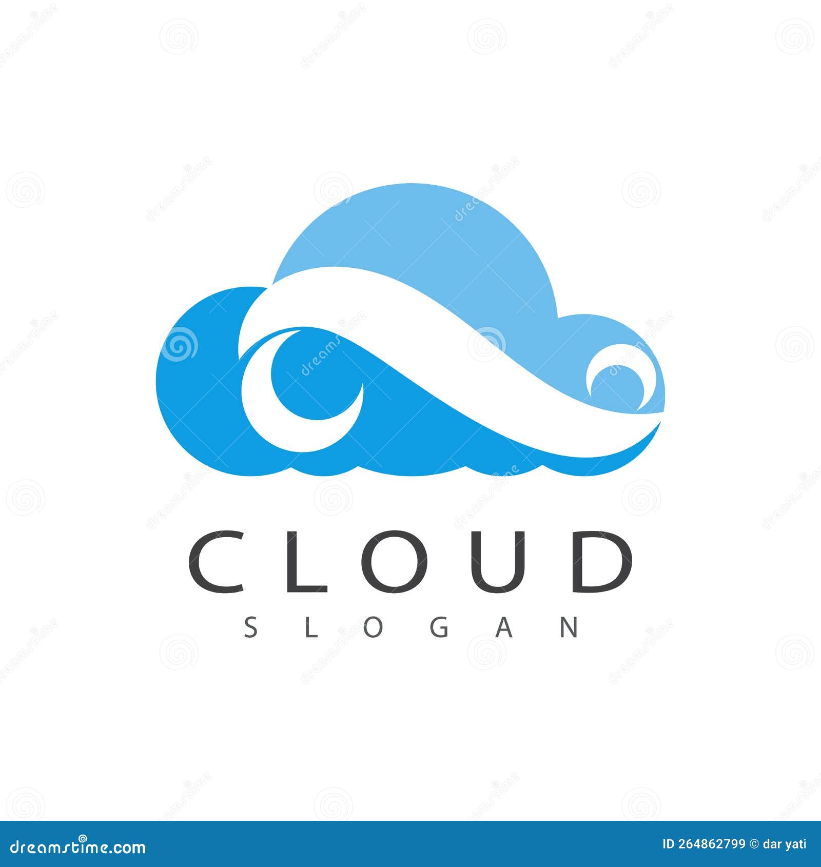 Cloud Illustration Logo Vector Flat Design Stock Vector - Illustration ...