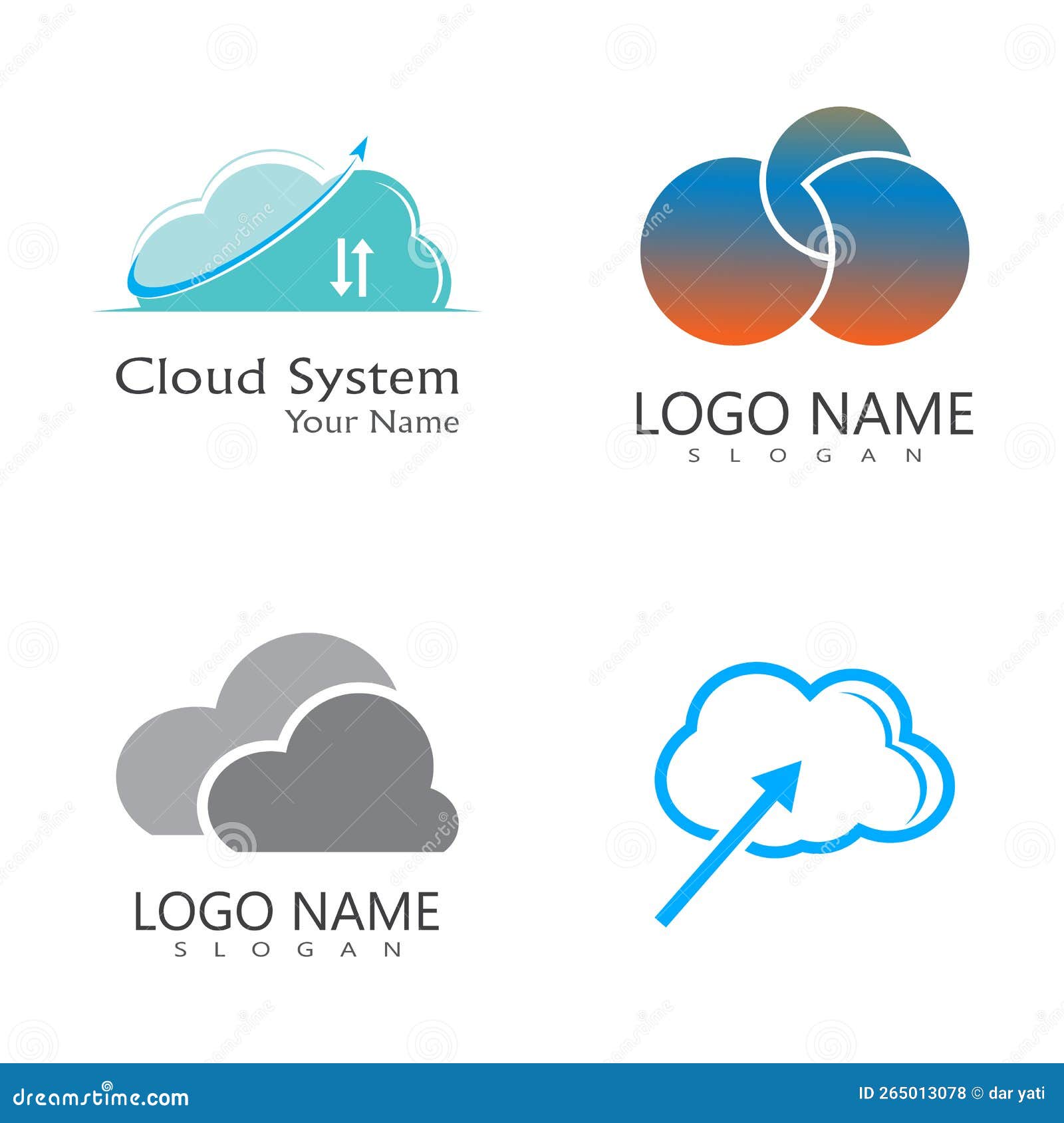 Cloud Illustration Logo Vector Flat Design Stock Vector - Illustration ...