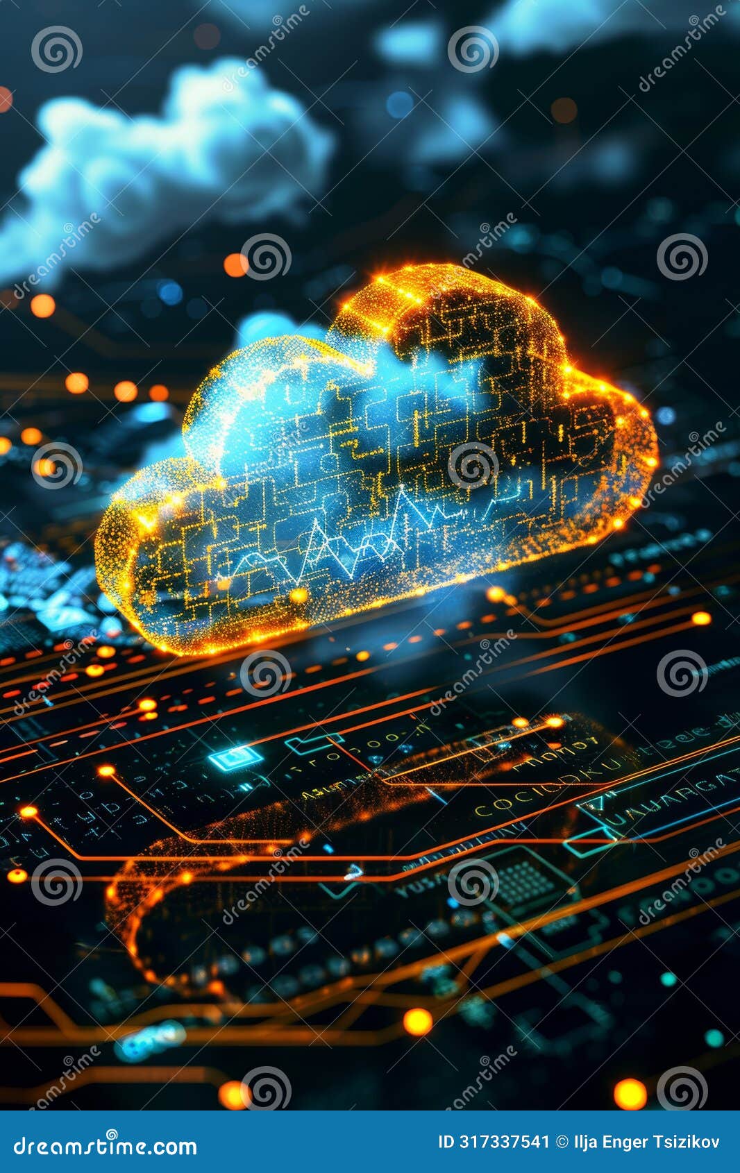 Cloud Infographic Linking Devices for Online Computing and Contact with ...