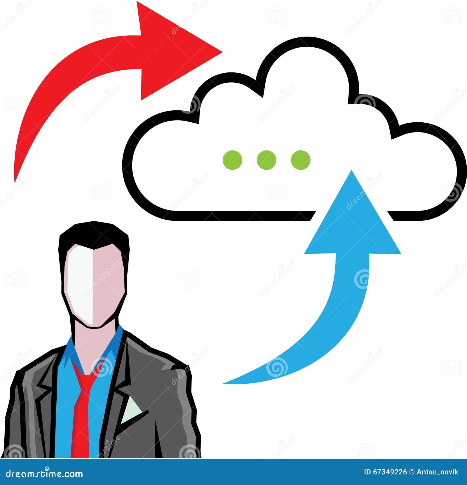 Cloud information exchange stock vector. Illustration of element - 67349226