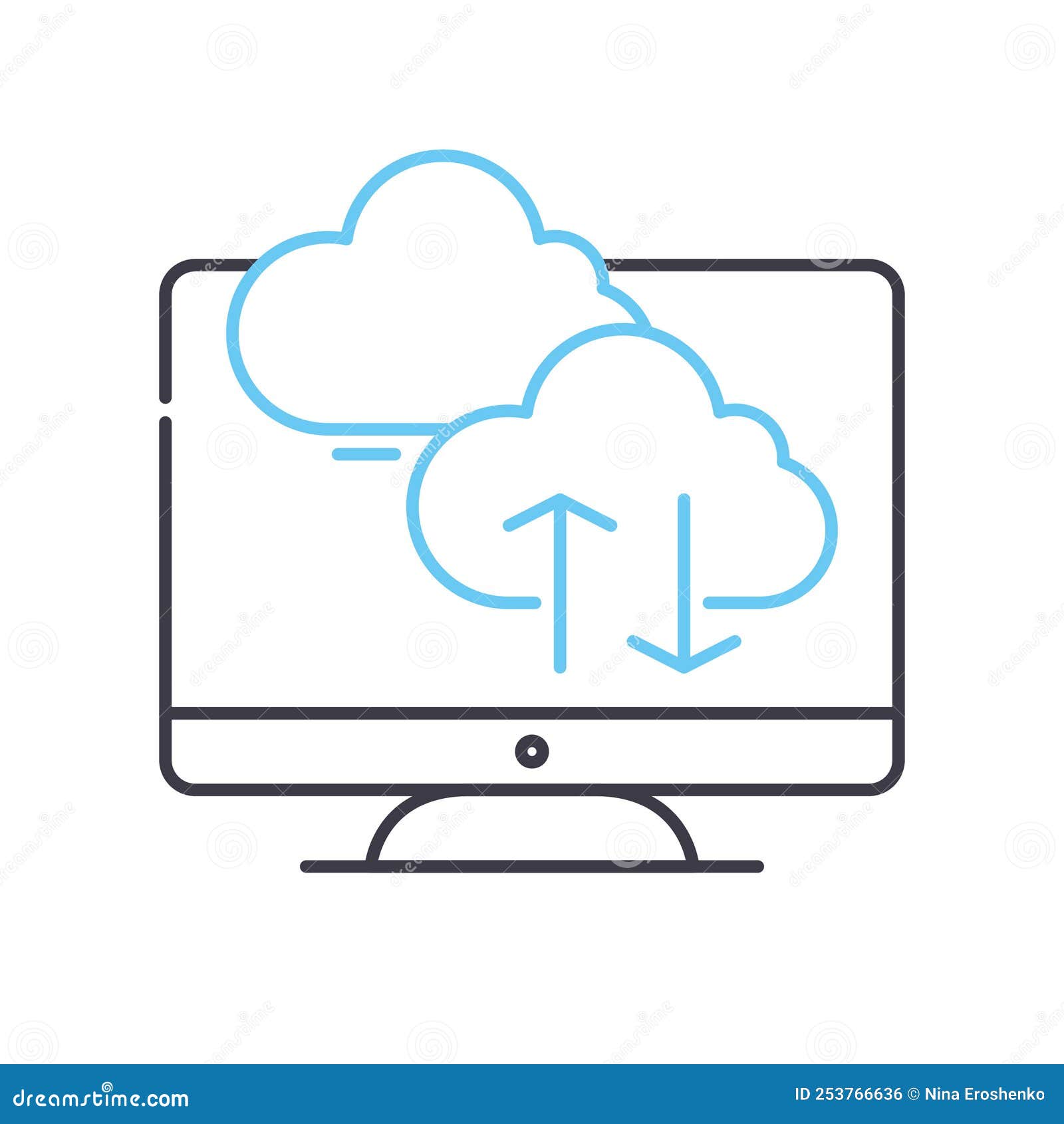 Cloud Information Line Icon, Outline Symbol, Vector Illustration ...