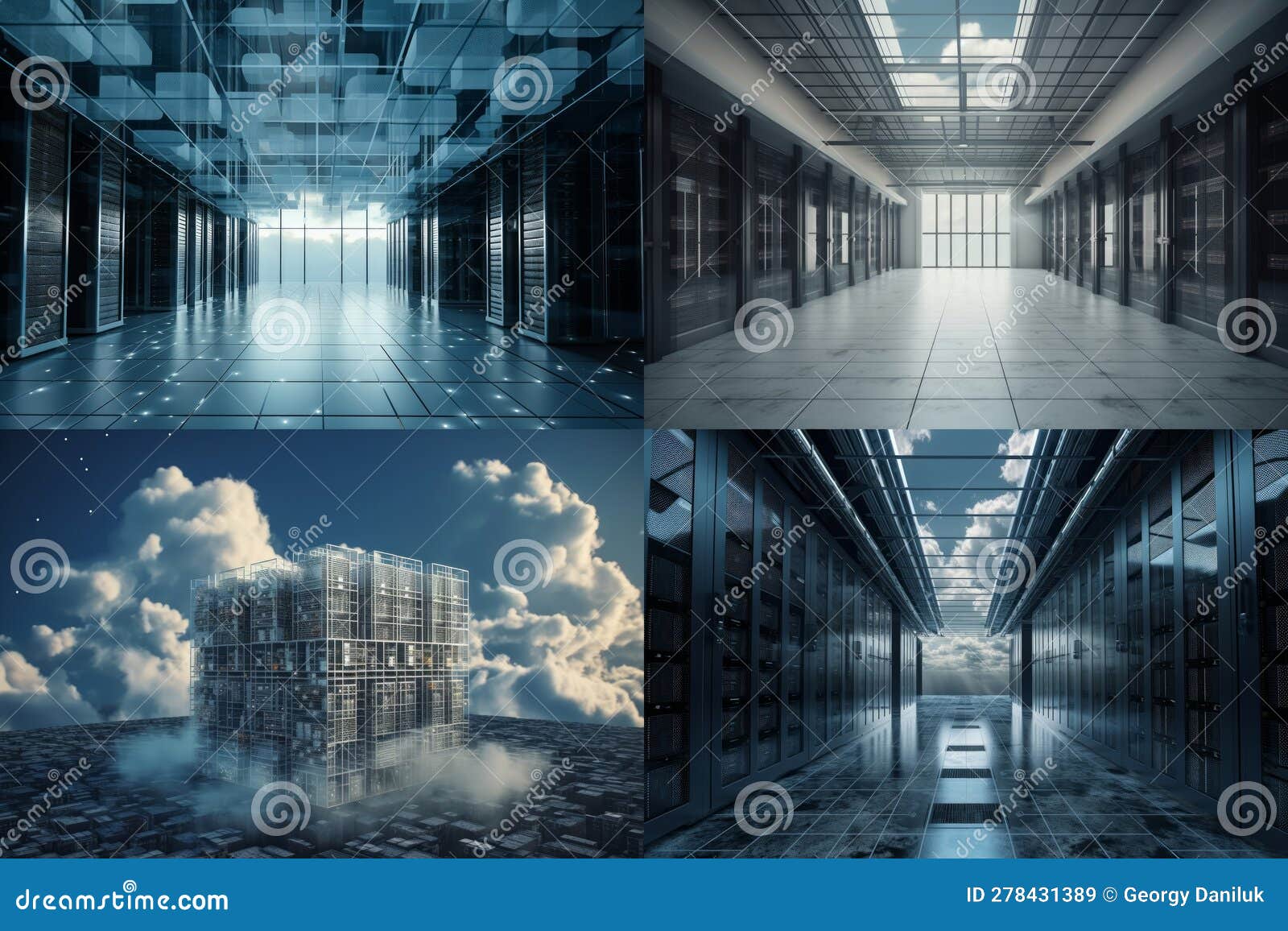 Cloud Infrastructure Revealed: 3D Rendering of Data Center Stock ...