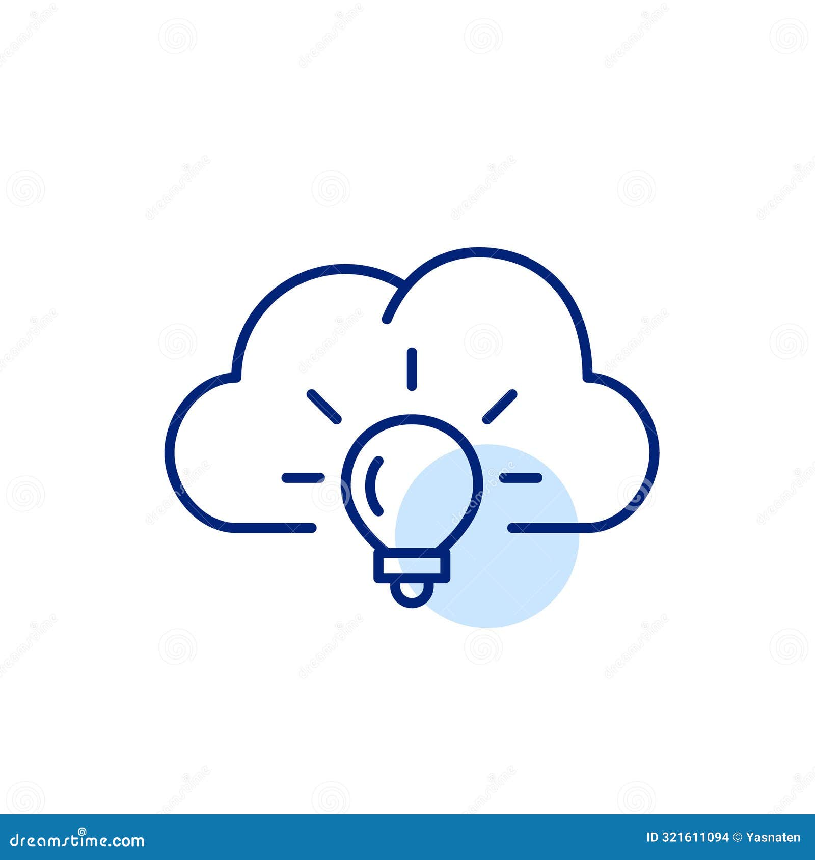 Cloud Innovation and Smart Data Storage Solutions. Light Bulb. Pixel ...