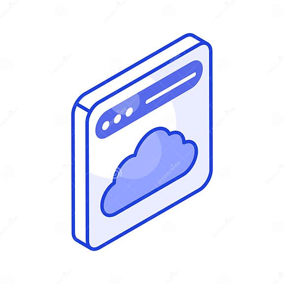 Cloud Inside Website Isometric Icon of Cloud Website, Ready To Use ...