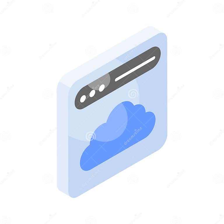 Cloud Inside Website Isometric Icon of Cloud Website, Ready To Use ...