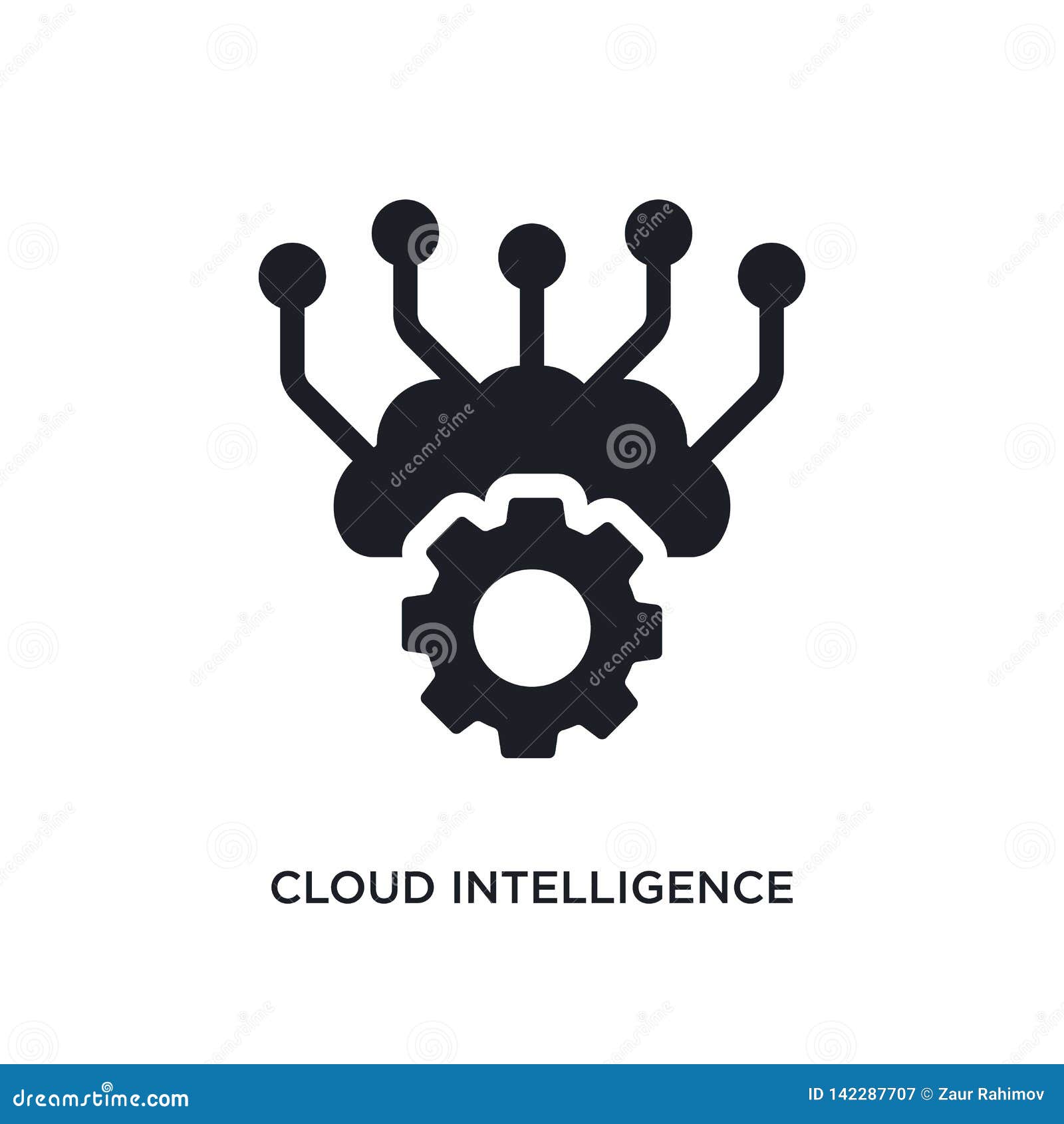 Cloud Intelligence Isolated Icon. Simple Element Illustration from ...