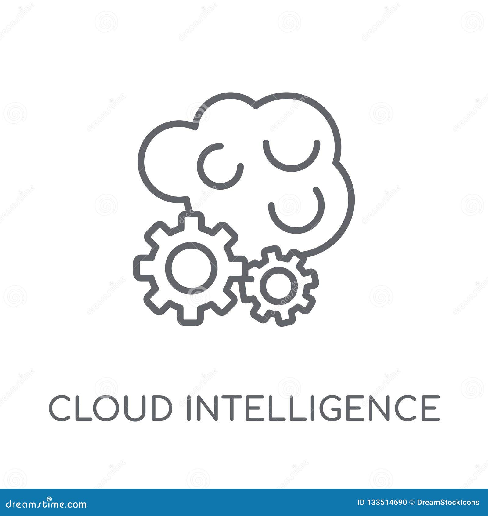 Cloud Intelligence Linear Icon. Modern Outline Cloud Intelligenc Stock ...