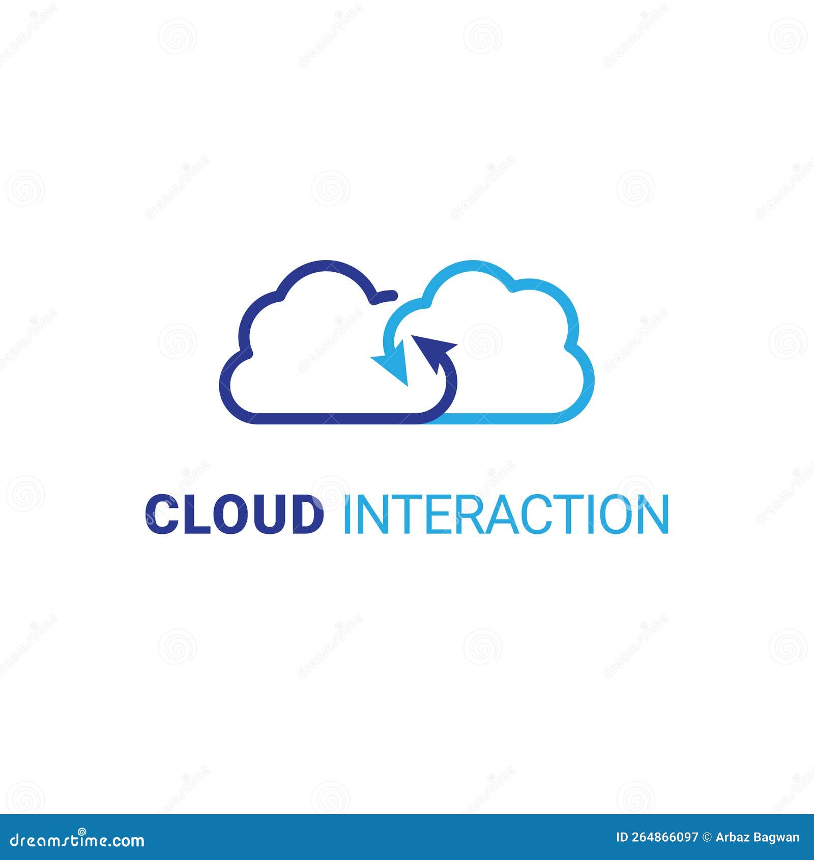 Cloud Interaction Internet Service Logo Stock Vector - Illustration of ...