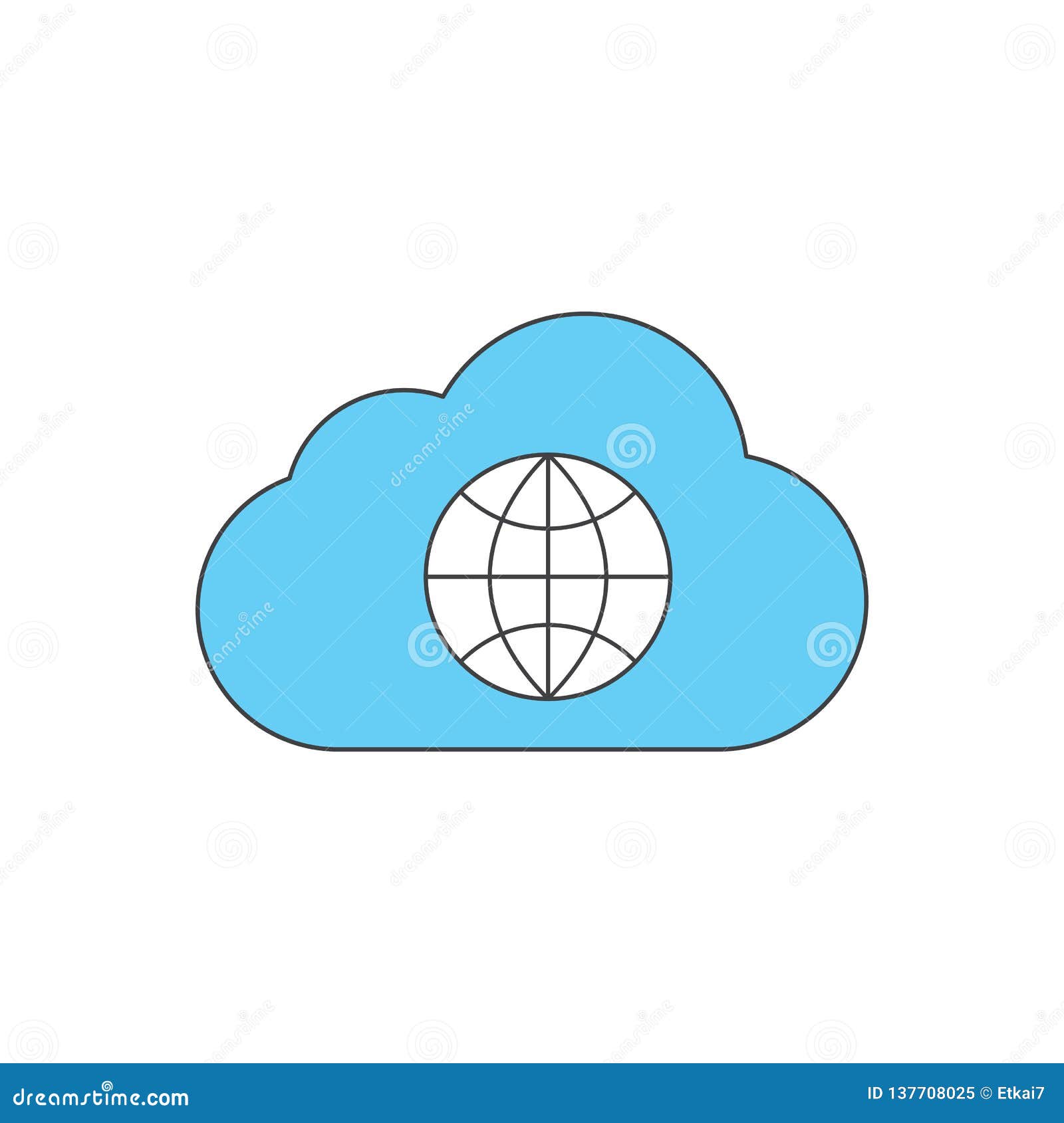 Cloud and Internet Colored Icon Vector Design Illustration Stock Vector ...