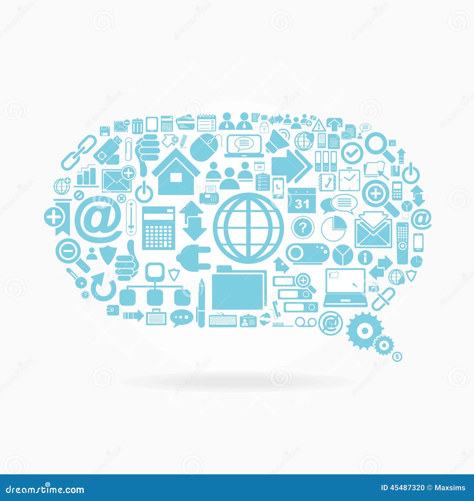 Cloud Internet Connection Dialogue Icons Stock Vector - Illustration of ...