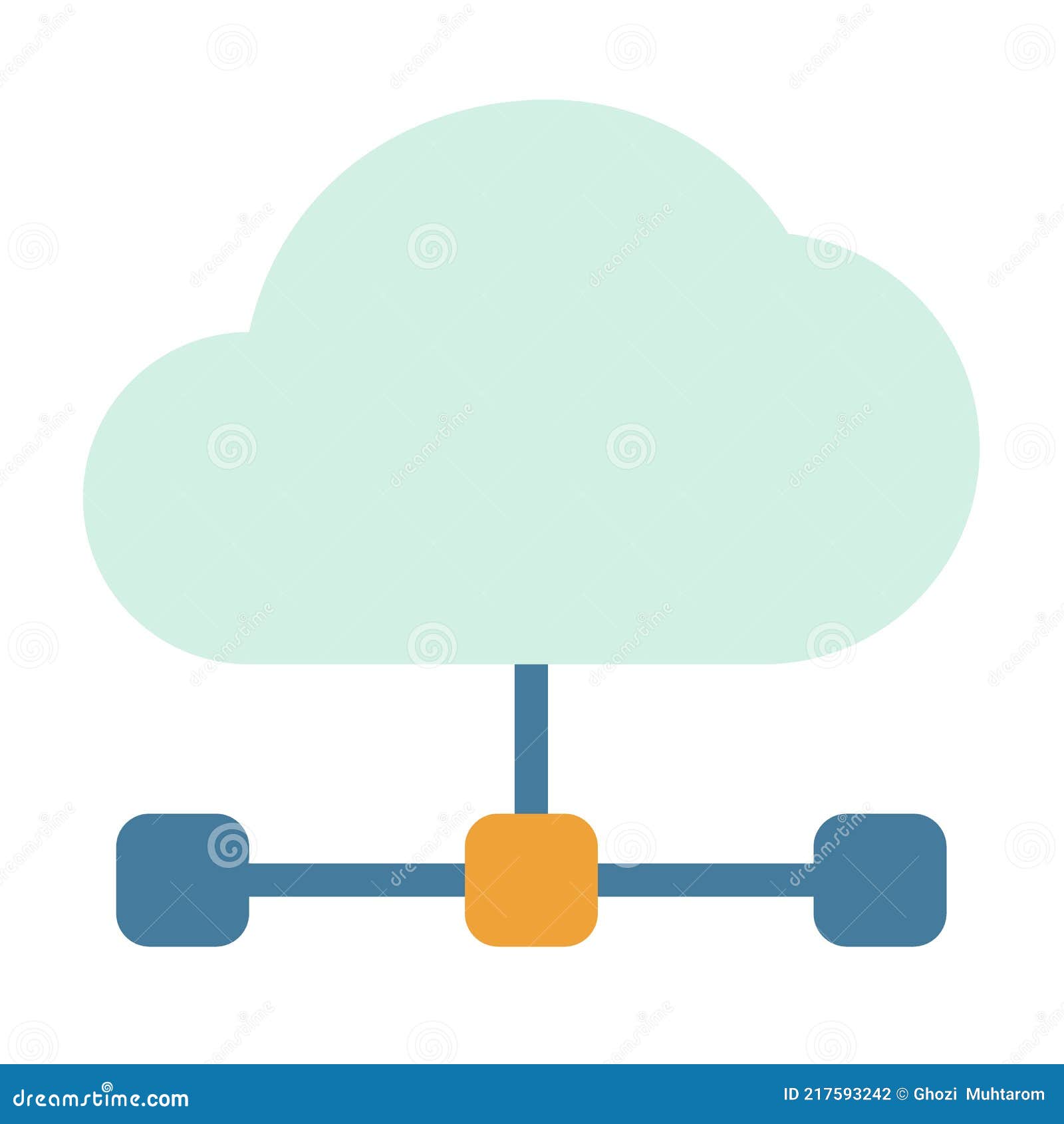Cloud Internet Connection Network Single Isolated Icon with Flat Style ...