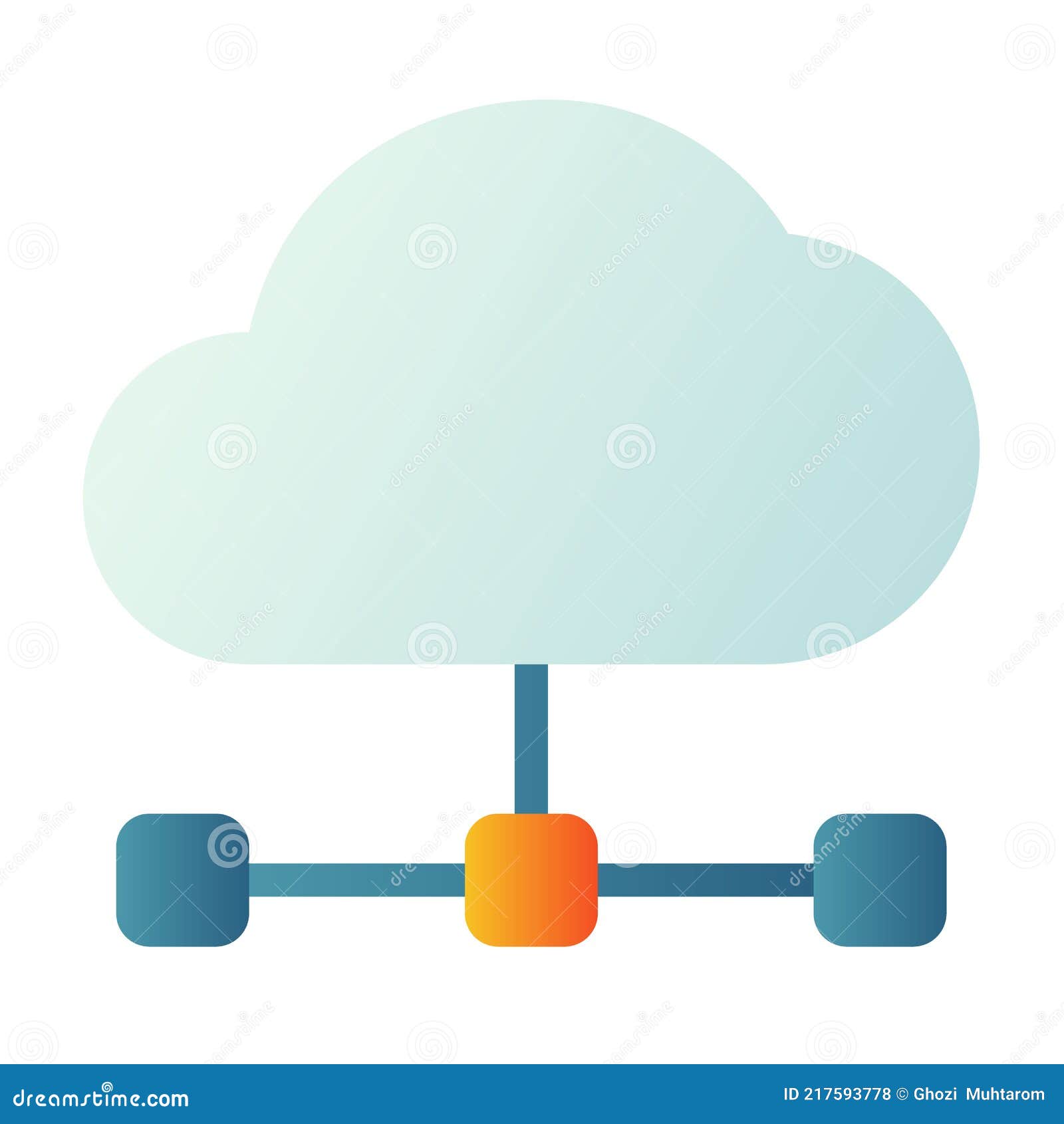 Cloud Internet Connection Network Single Isolated Icon with Smooth ...