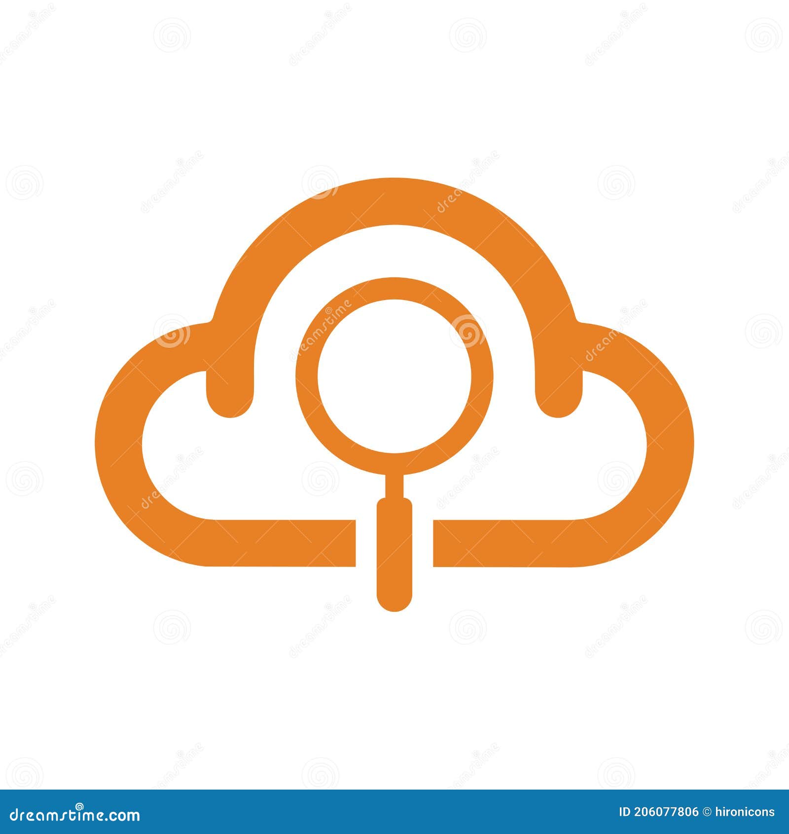 Cloud, Internet Exploring Icon. Orange Color Stock Vector ...