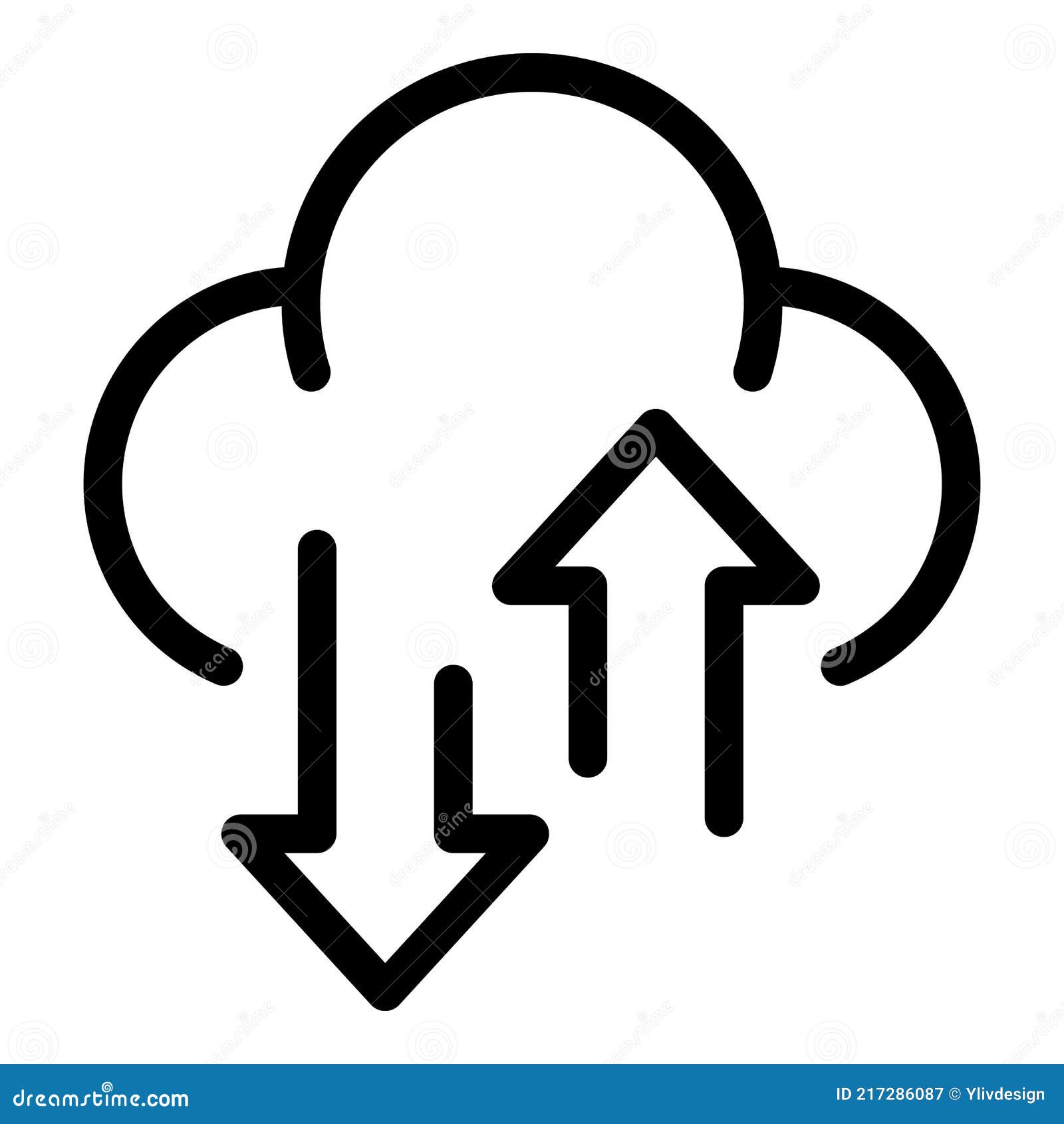 Cloud Internet Icon, Outline Style Stock Vector - Illustration of thin ...