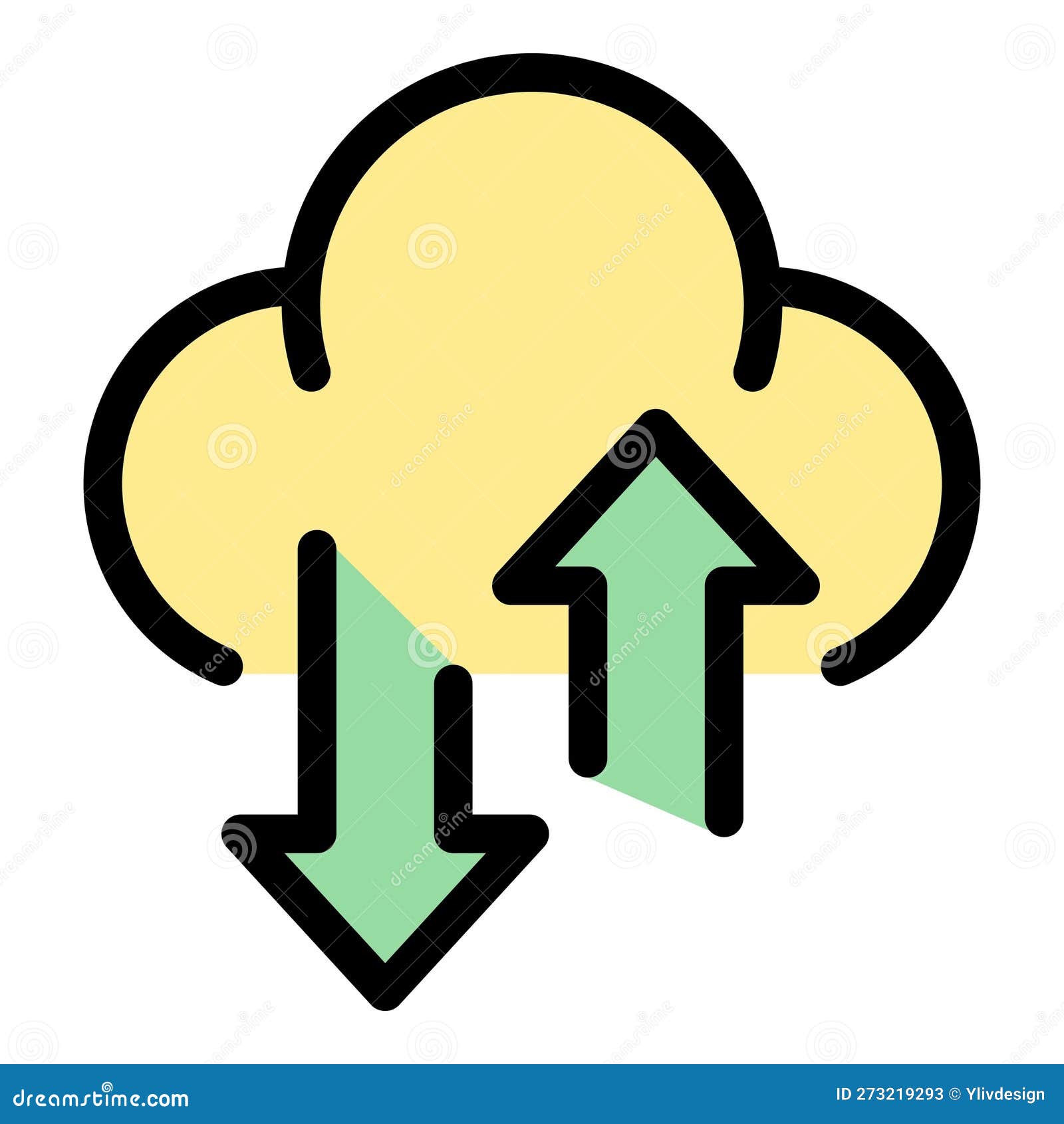 Cloud Internet Icon Vector Flat Stock Illustration - Illustration of ...