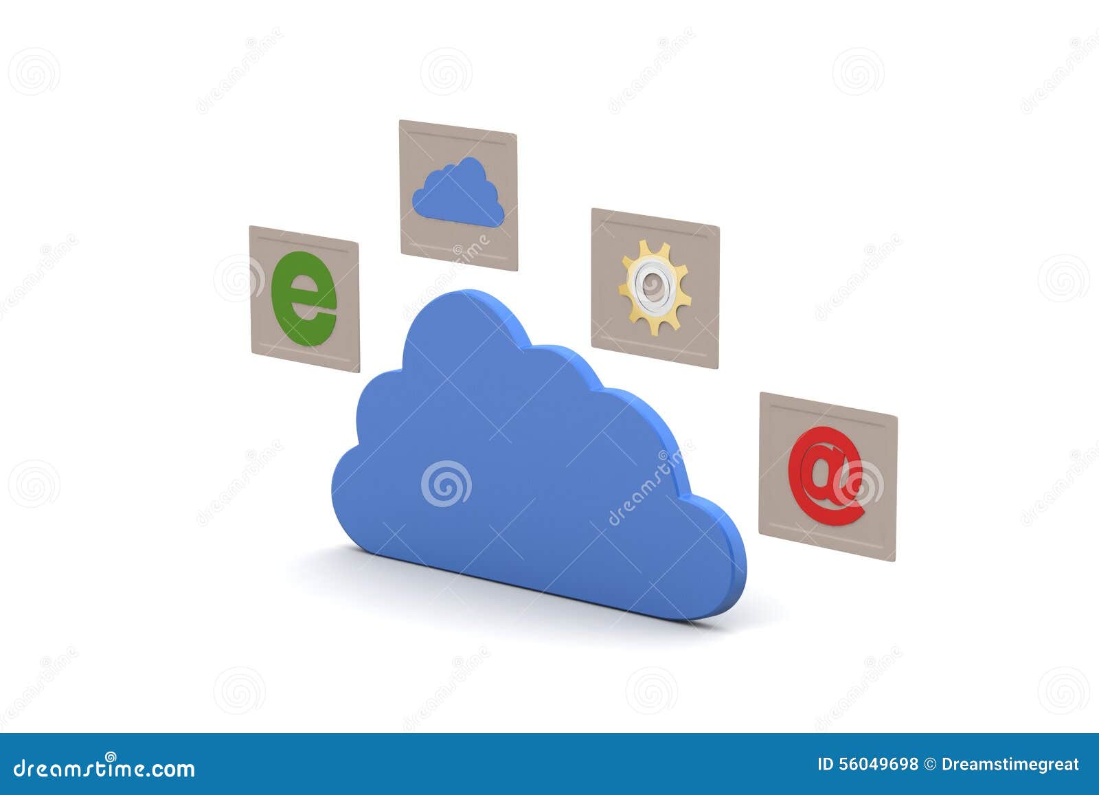 Cloud with internet icons stock illustration. Illustration of hosting ...