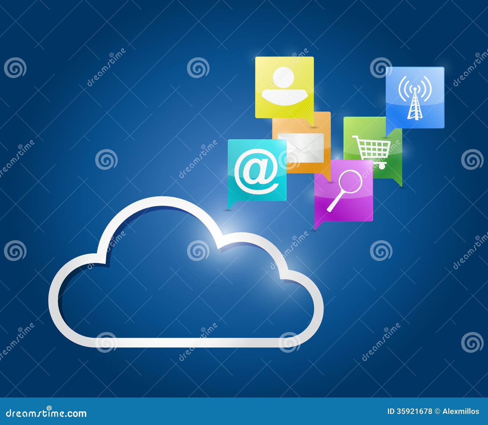 Cloud and Internet Media Communication Stock Illustration ...