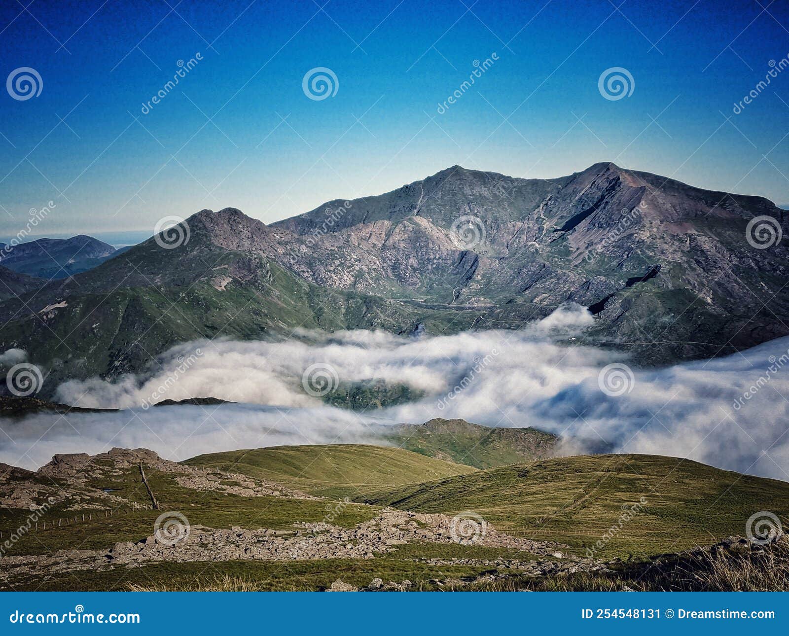 Cloud Inversion at the Foot of Mount Snowdon Stock Image - Image of ...