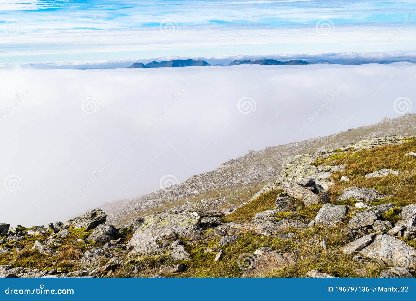Cloud Inversion in Scottish Highlands Seen from Ben Lui. Stock Photo ...