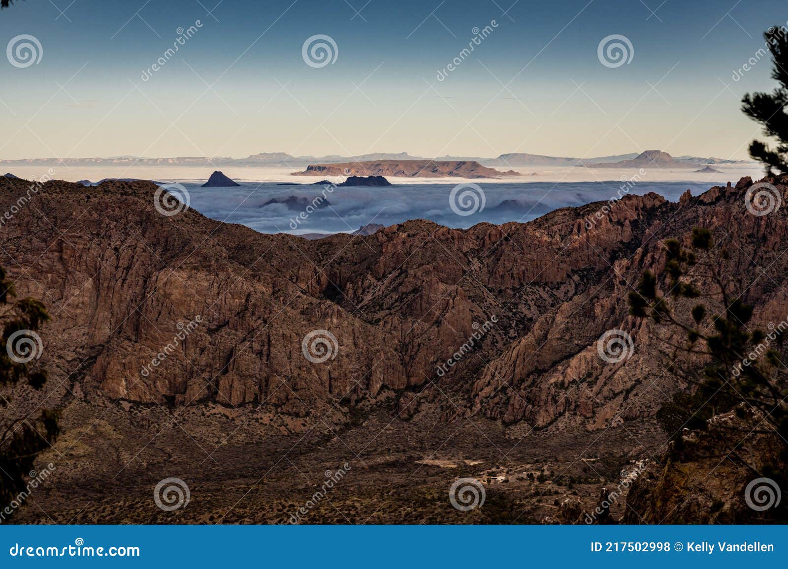 Cloud Inversion in the Valley Below the South Rim Overlook Stock Photo ...