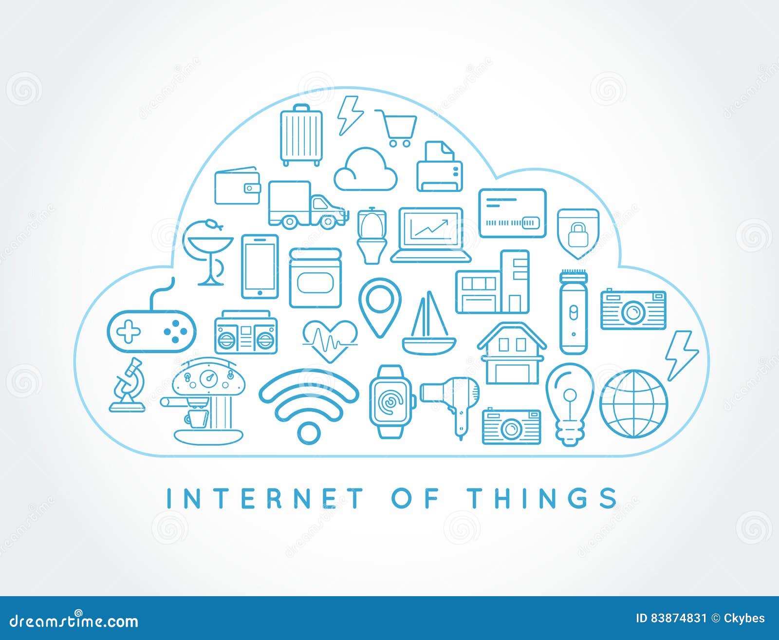 Cloud IOT Internet of Things Smart Home Vector Quality Design Wi Stock Vector - Illustration of ...