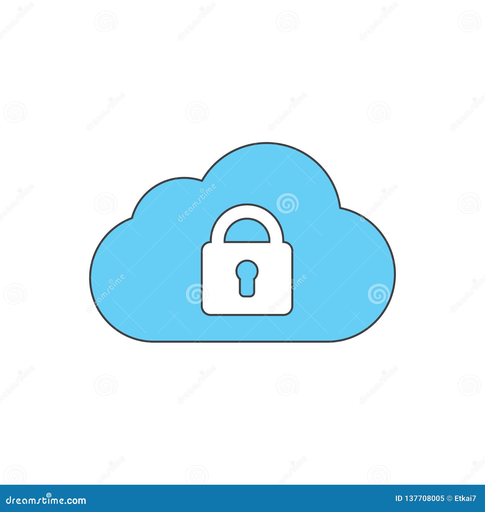 Cloud and Key Colored Icon Vector Design Illustration Stock Vector ...