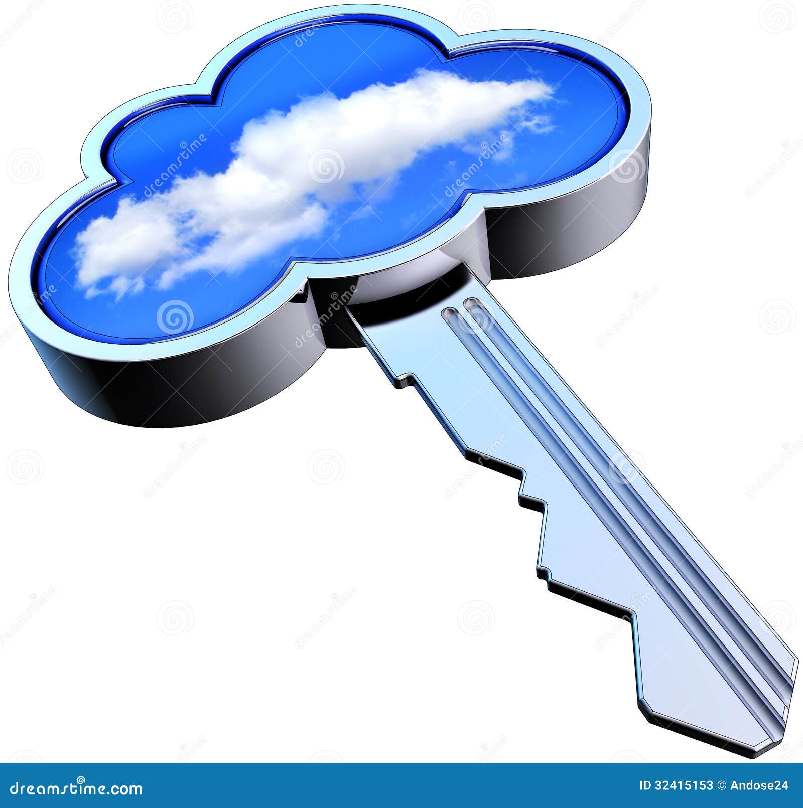 Cloud key stock illustration. Illustration of concept - 32415153