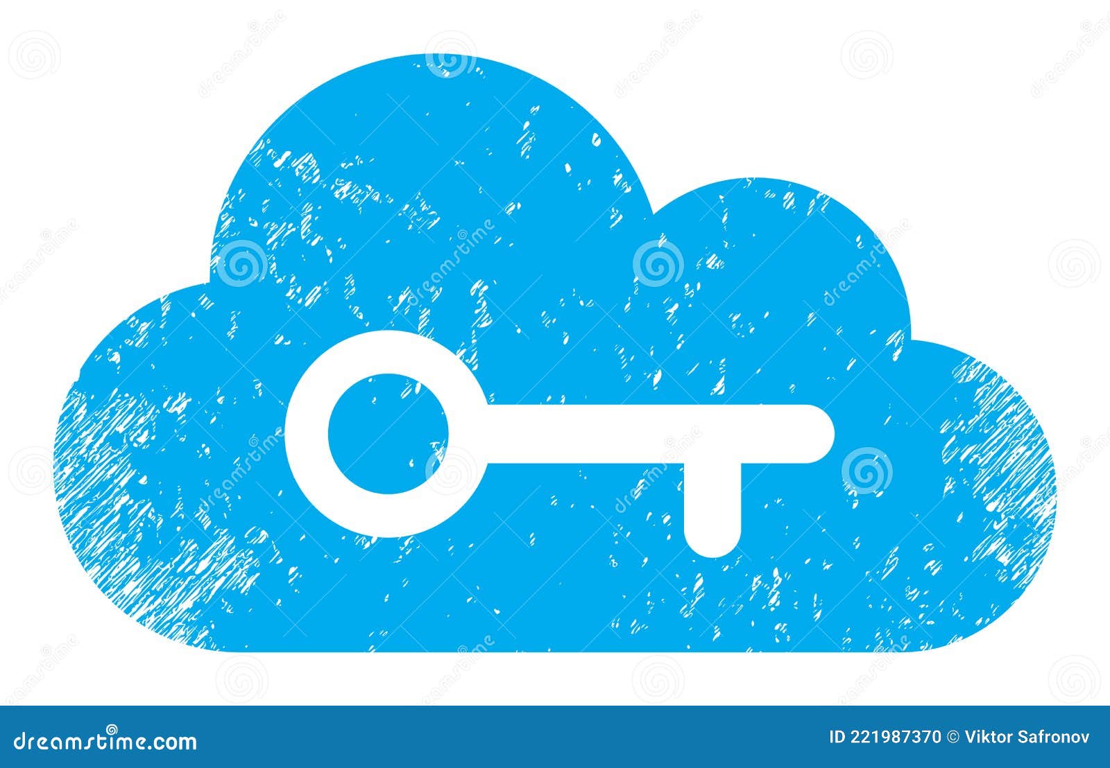 Cloud Key Grunge Icon Symbol Stock Illustration - Illustration of ...