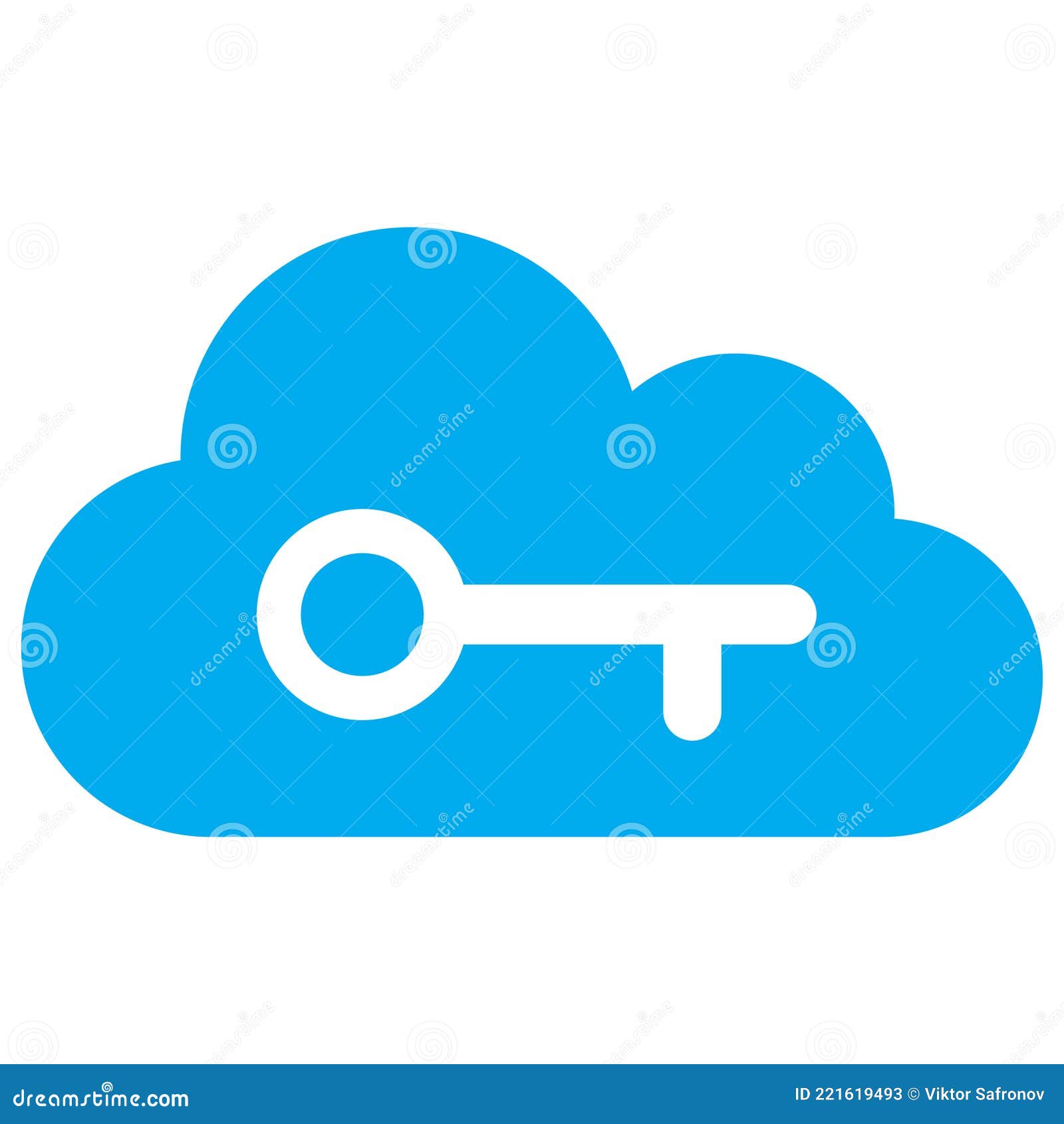 Raster Cloud Key Flat Icon Illustration Stock Illustration ...