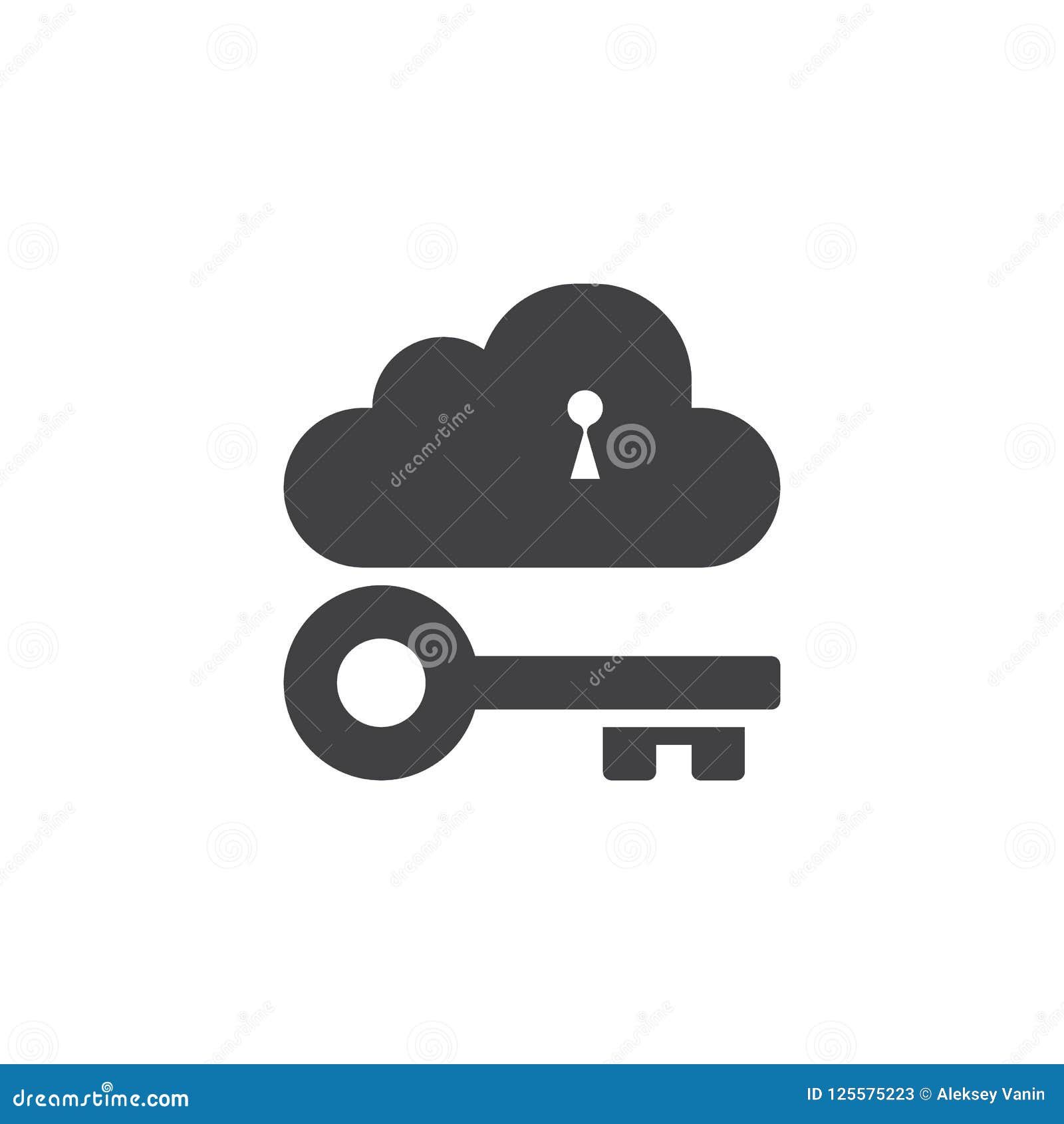 Cloud with Key and Keyhole Vector Icon Stock Vector - Illustration of ...