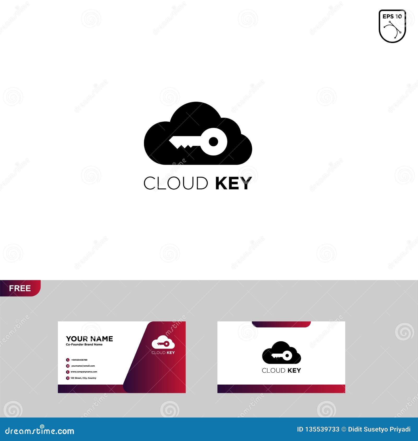 Cloud Key Logo Template, Free Business Card Stock Illustration ...