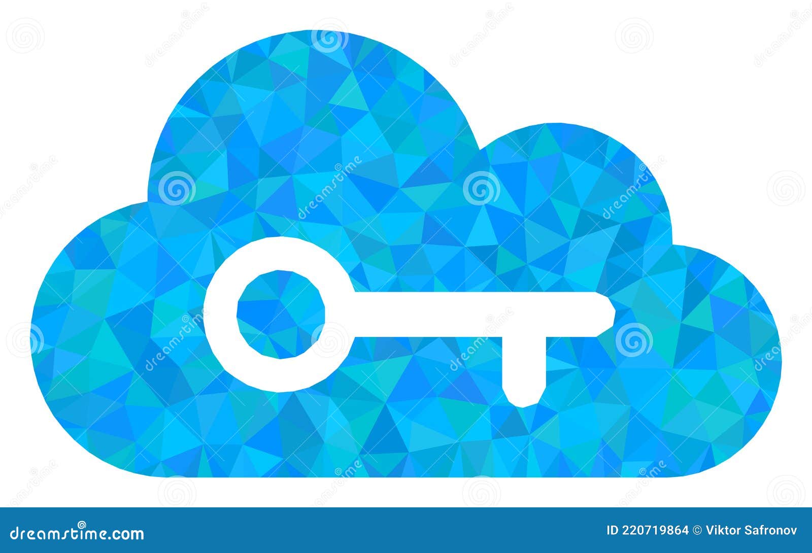 Cloud Key Polygonal Icon stock vector. Illustration of vector - 220719864