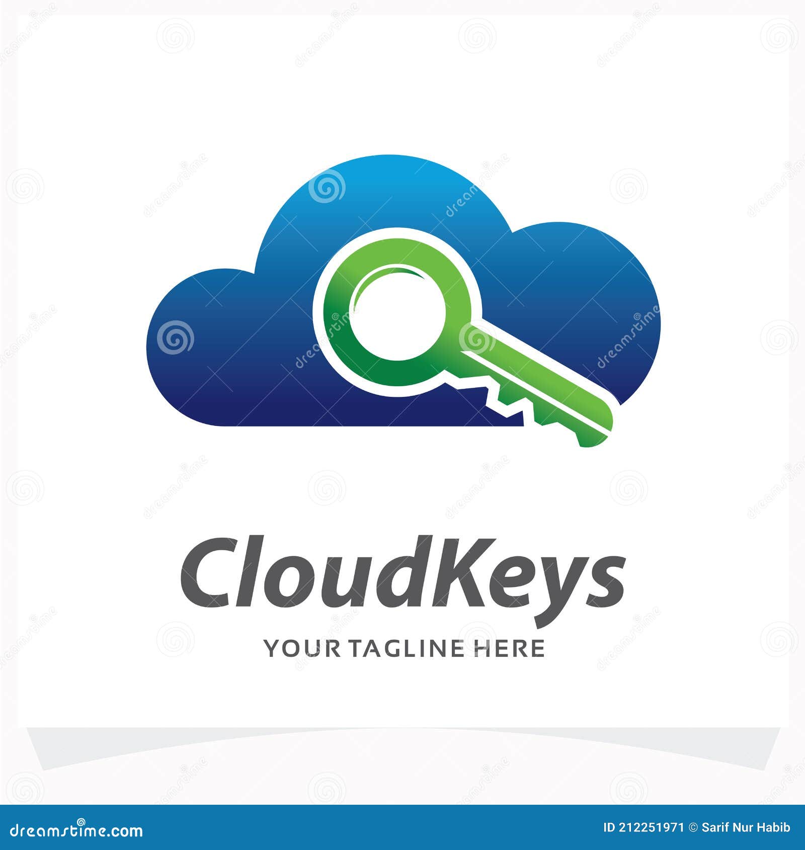 Cloud Keys Logo Design Template Stock Vector - Illustration of data ...