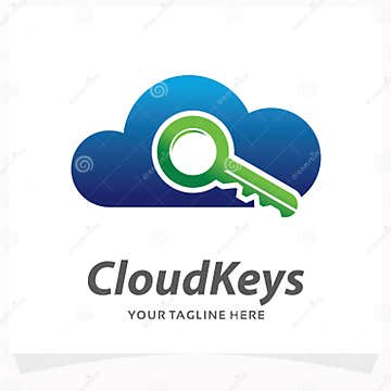 Cloud Keys Logo Design Template Stock Vector - Illustration of data ...