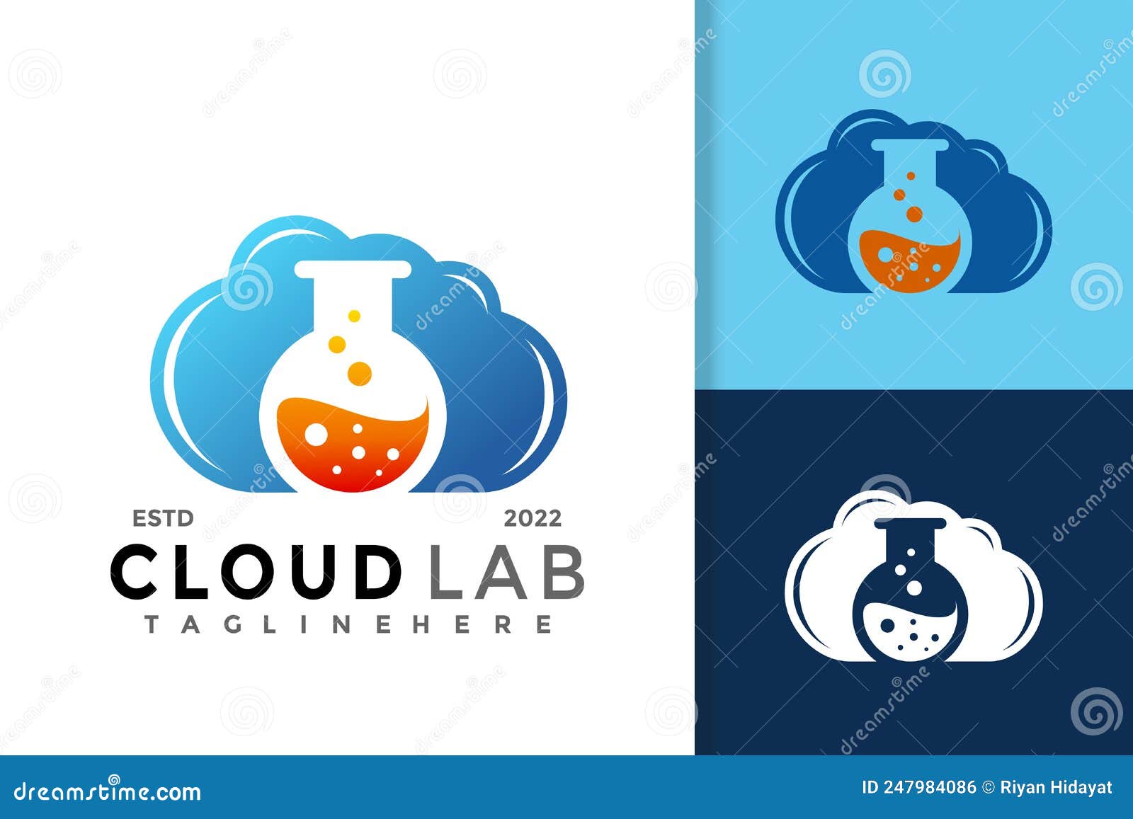 Cloud Lab Logo Design Vector Template Stock Illustration - Illustration ...