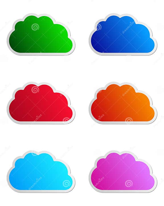 Cloud labels stock vector. Illustration of buttons, clouds - 85348070